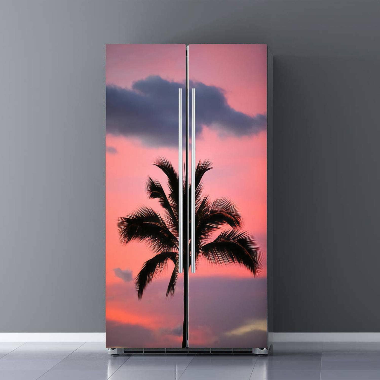 Refrigerator packaging Ocean Beach Palm Beach coconut tree Refrigerator ...