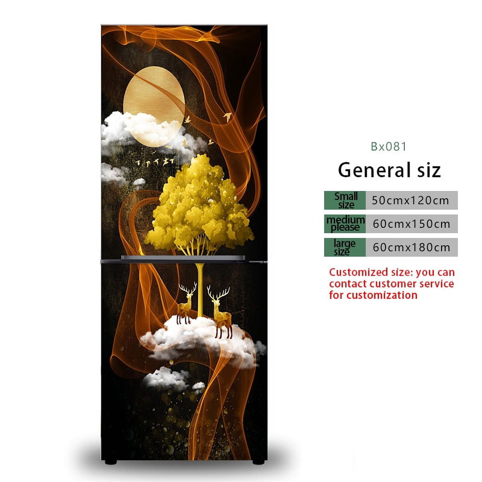 Refrigerator sticker Door cover refrigerator sticker Full film ...
