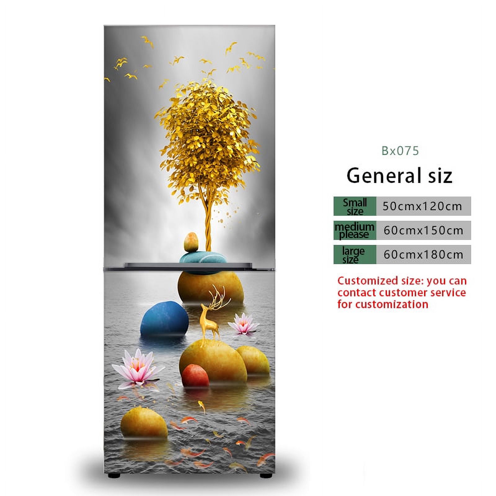 Refrigerator sticker Door cover refrigerator sticker Full film ...