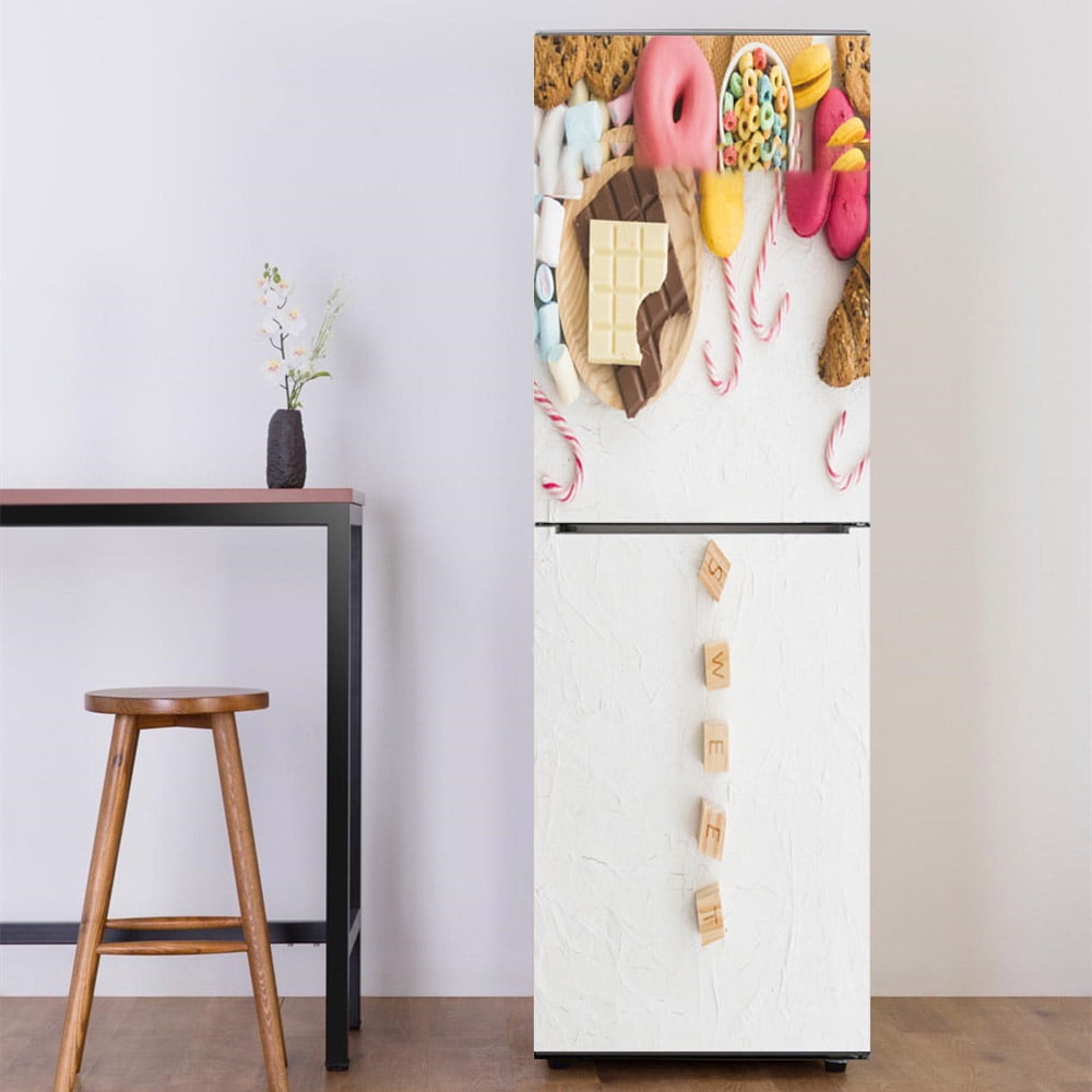 Refrigerator sticker door 3D refrigerator wallpaper ethylene decorative ...