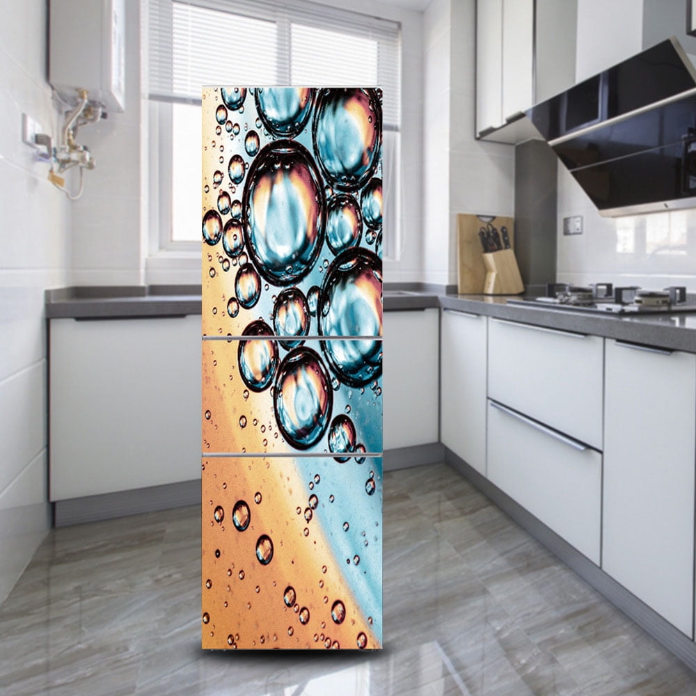 Refrigerator sticker landscape flower refrigerator lid waterproof ...