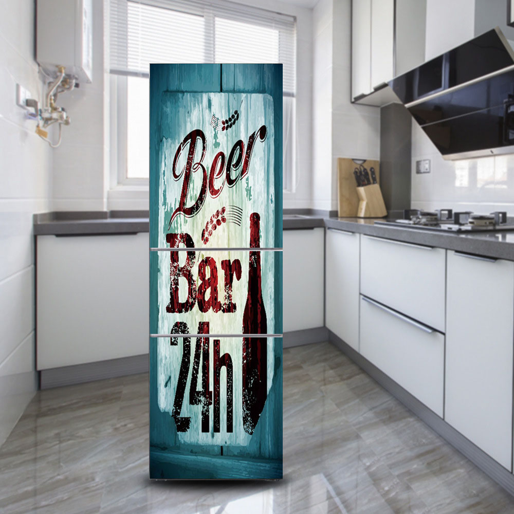 Refrigerator sticker landscape flower refrigerator lid waterproof ...