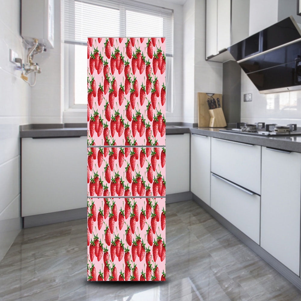 Refrigerator sticker landscape flower refrigerator lid waterproof ...
