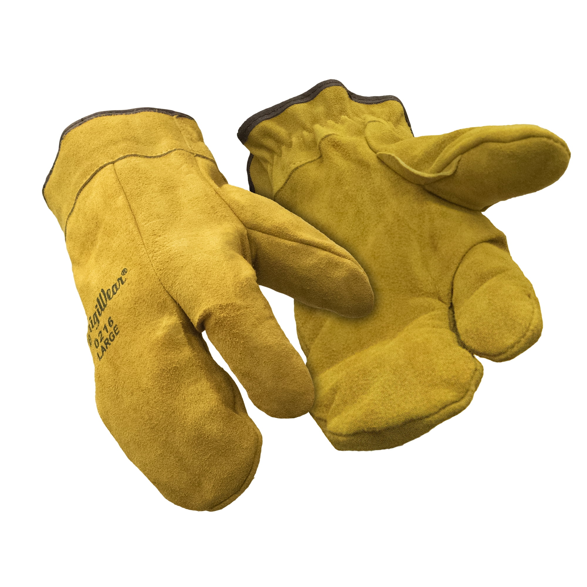 RefrigiWear Three-Finger Leather Mitt - Durable, Warm Work Mittens with ...