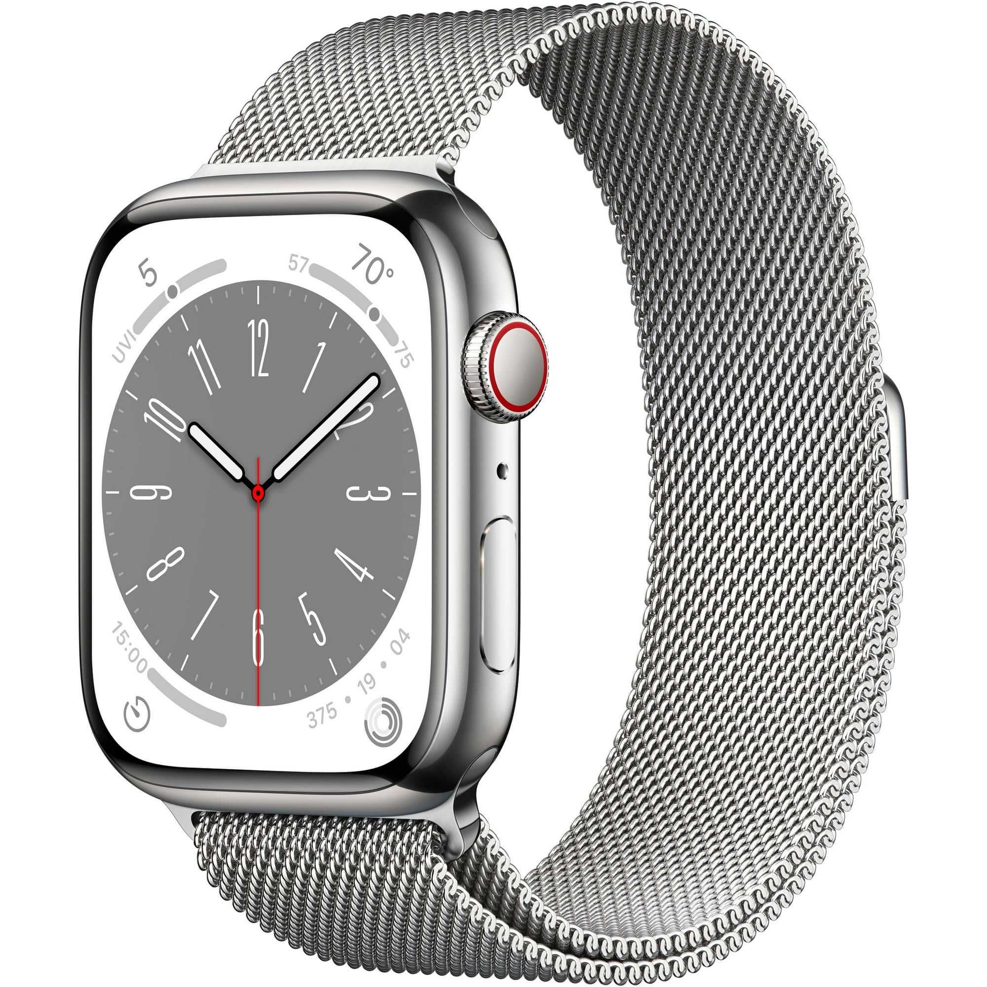 Restored Apple Watch Gen 8 Series 8 Cell 45mm Silver Stainless Steel ...