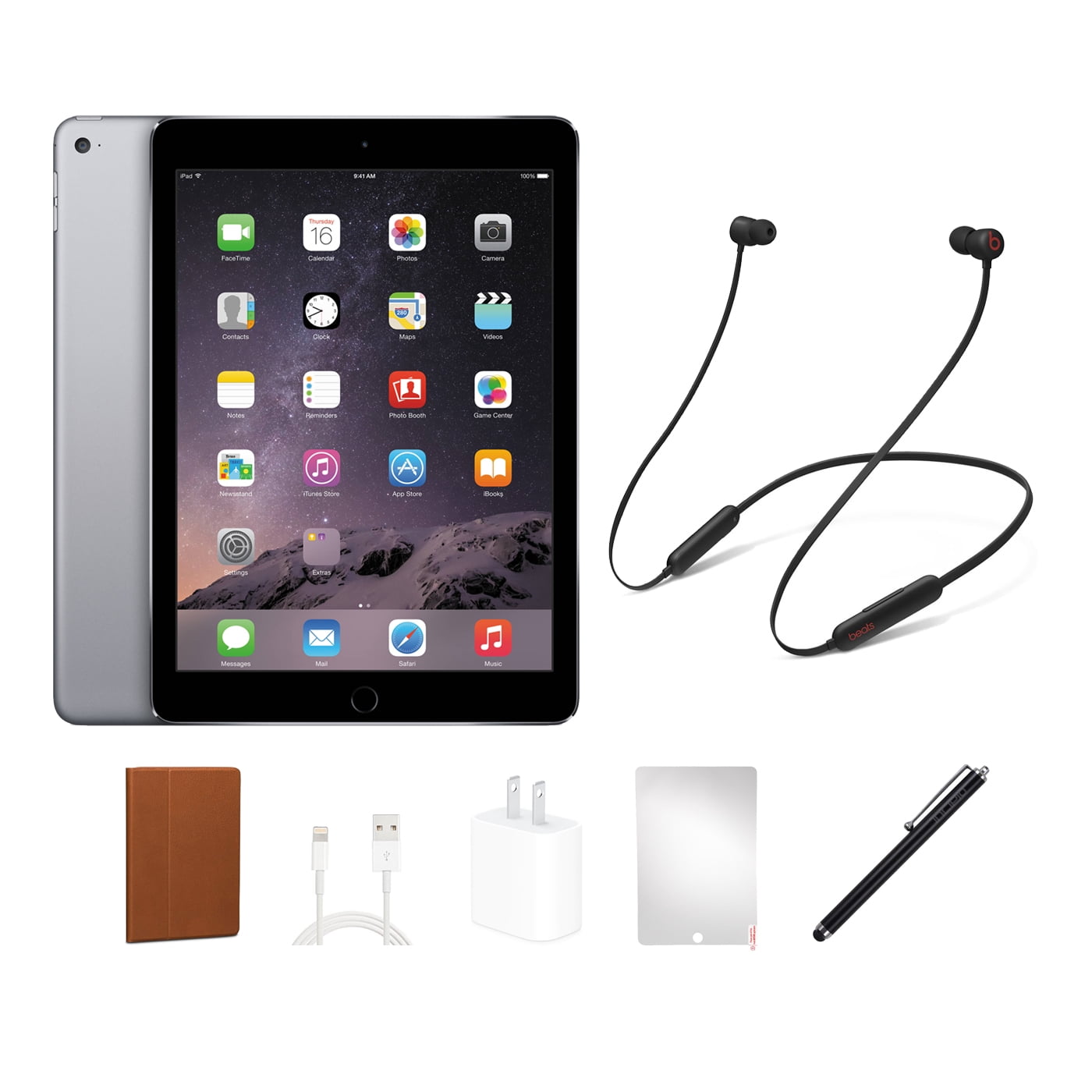 Apple iPad Air 2, Refurbished 64GB WiFi Space Gray, Case, Bluetooth ...