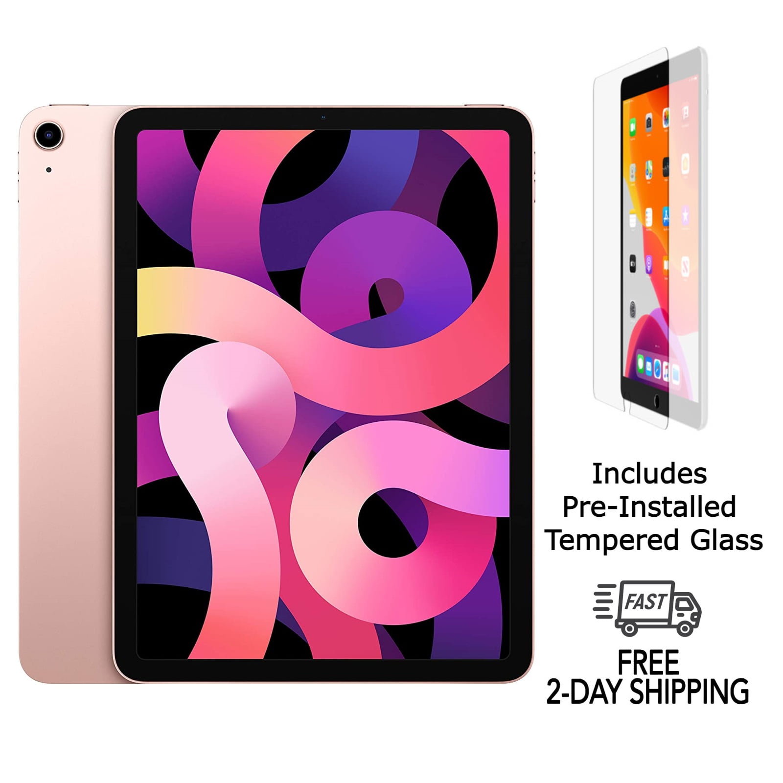 Refurbished Apple iPad Air 4 A2324 (WiFi + Cellular Unlocked) 64GB Rose Gold (Grade A+) w/ Pre ...