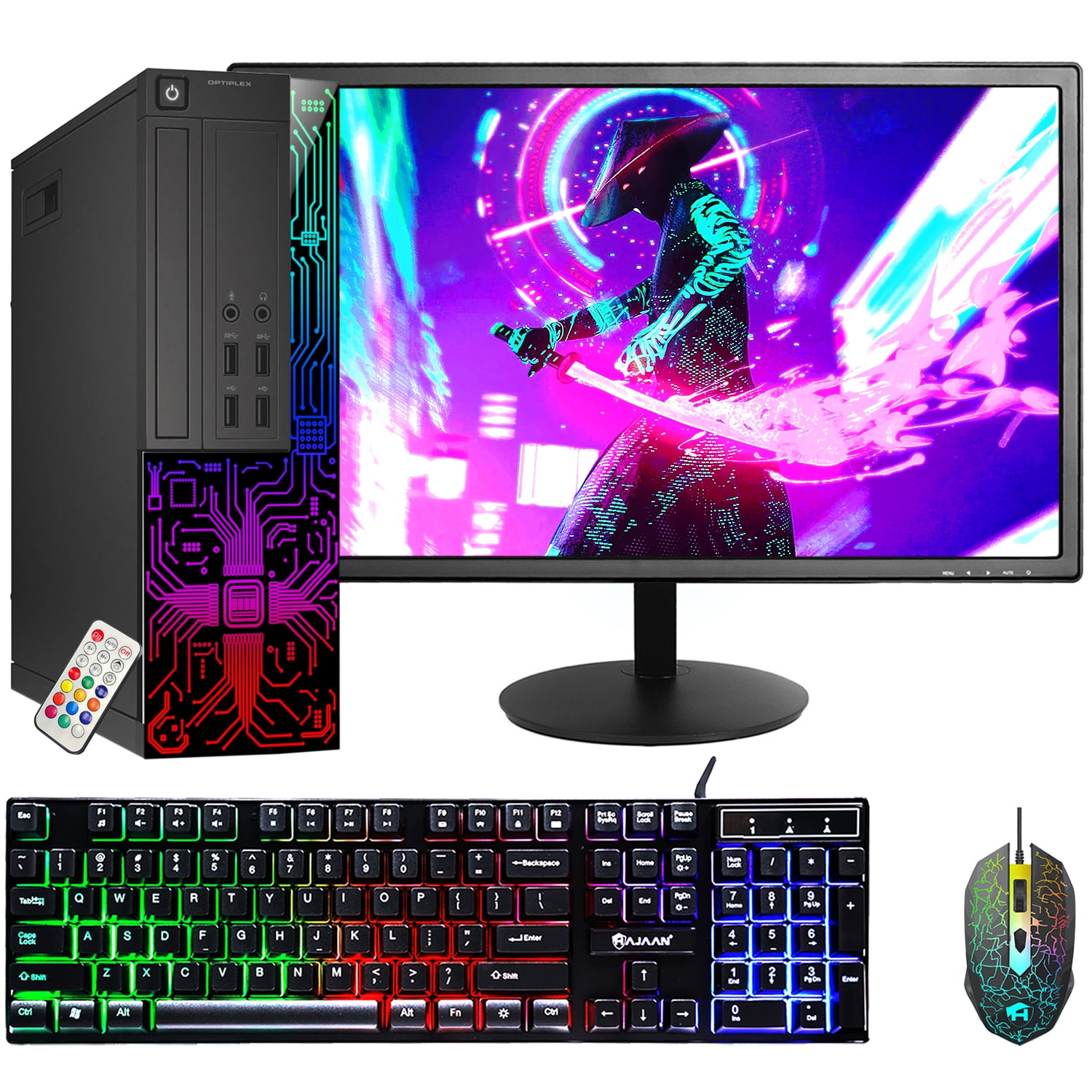 Restored Dell OptiPlex Desktop Customized RGB Lights Computer with 22 ...