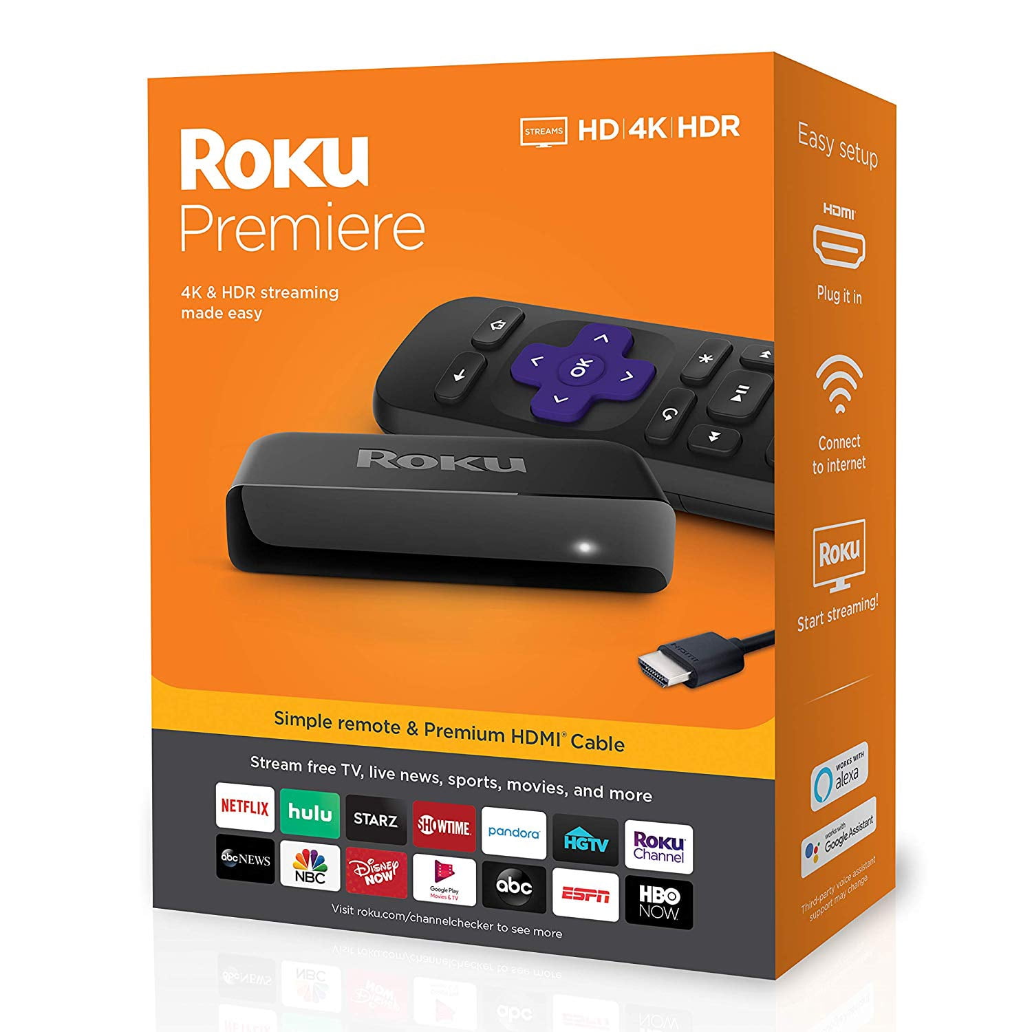 Restored Roku 3920R Premiere HD/4K/HDR Streaming Media Player, Simple ...