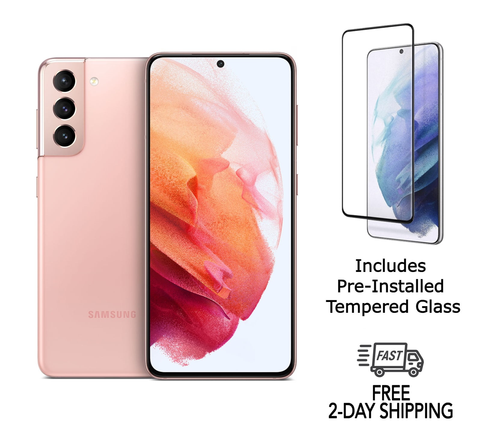 Pre-Owned Samsung Galaxy S21 5G G991U (Fully Unlocked) 256GB Phantom Pink with Screen Protector ...