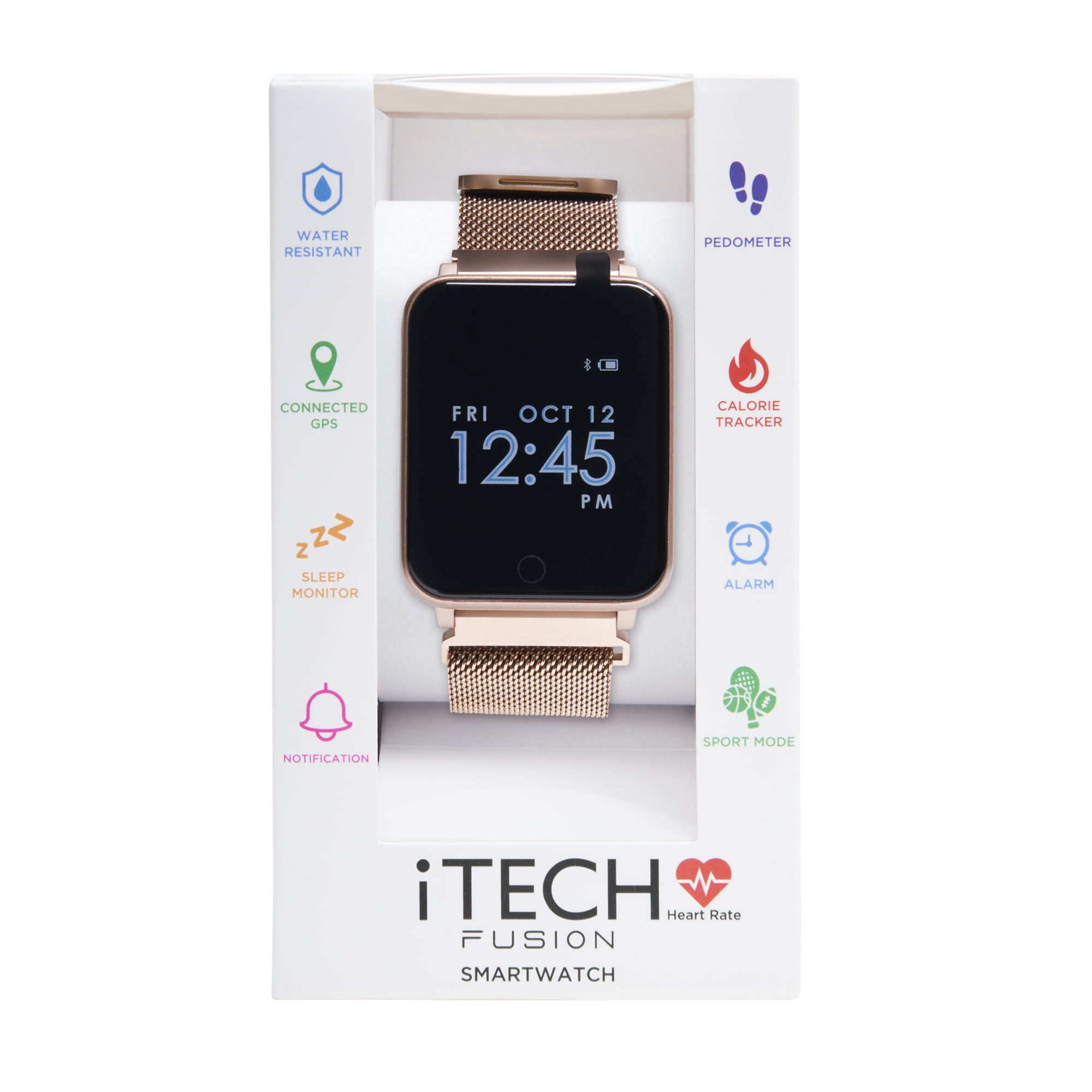 Restored iTech Fusion Mesh Strap Smartwatch, Rose Gold (Refurbished ...