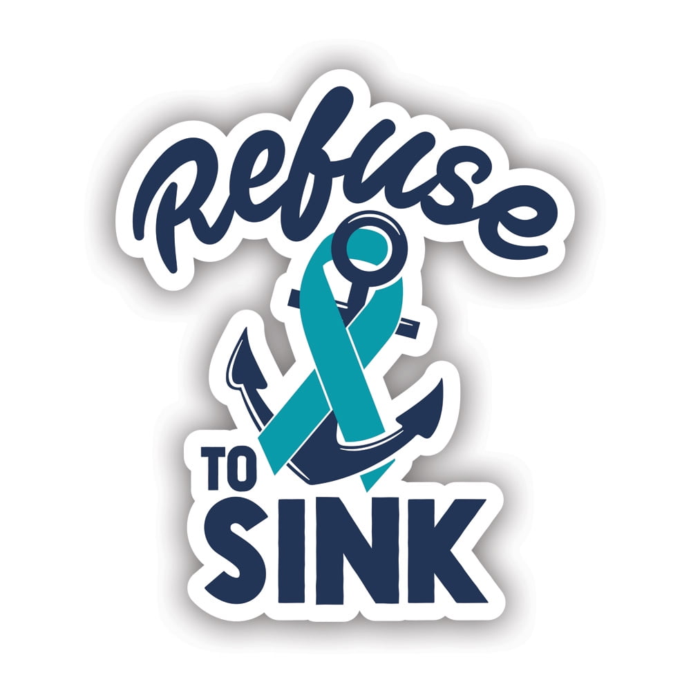 Refuse to Sink Sticker Decal - Self Adhesive Vinyl - Weatherproof ...