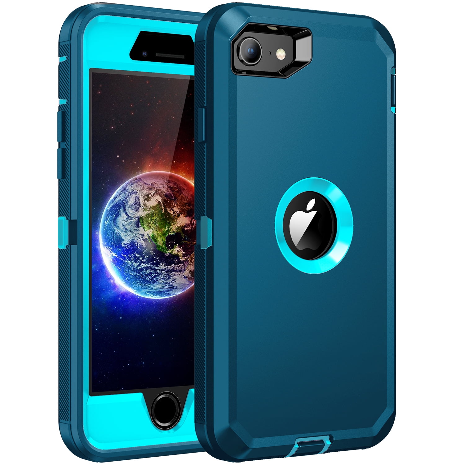 RegSun for iPhone SE 2020 Case,Built-in Screen Protector, Shockproof 3 ...