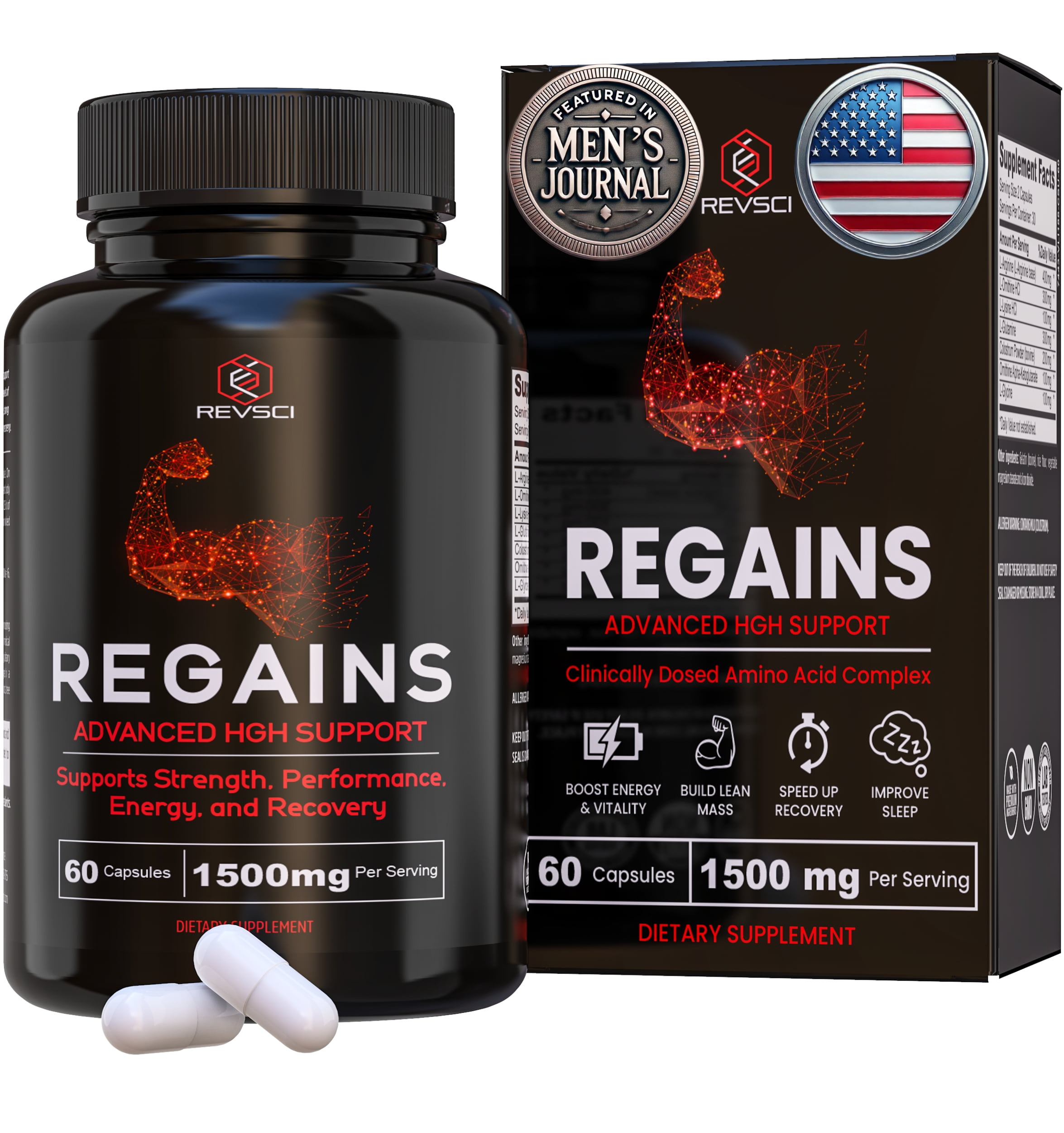 REVSCI Regains HGH Booster Pills, Supplement for Men & Women, Muscle ...