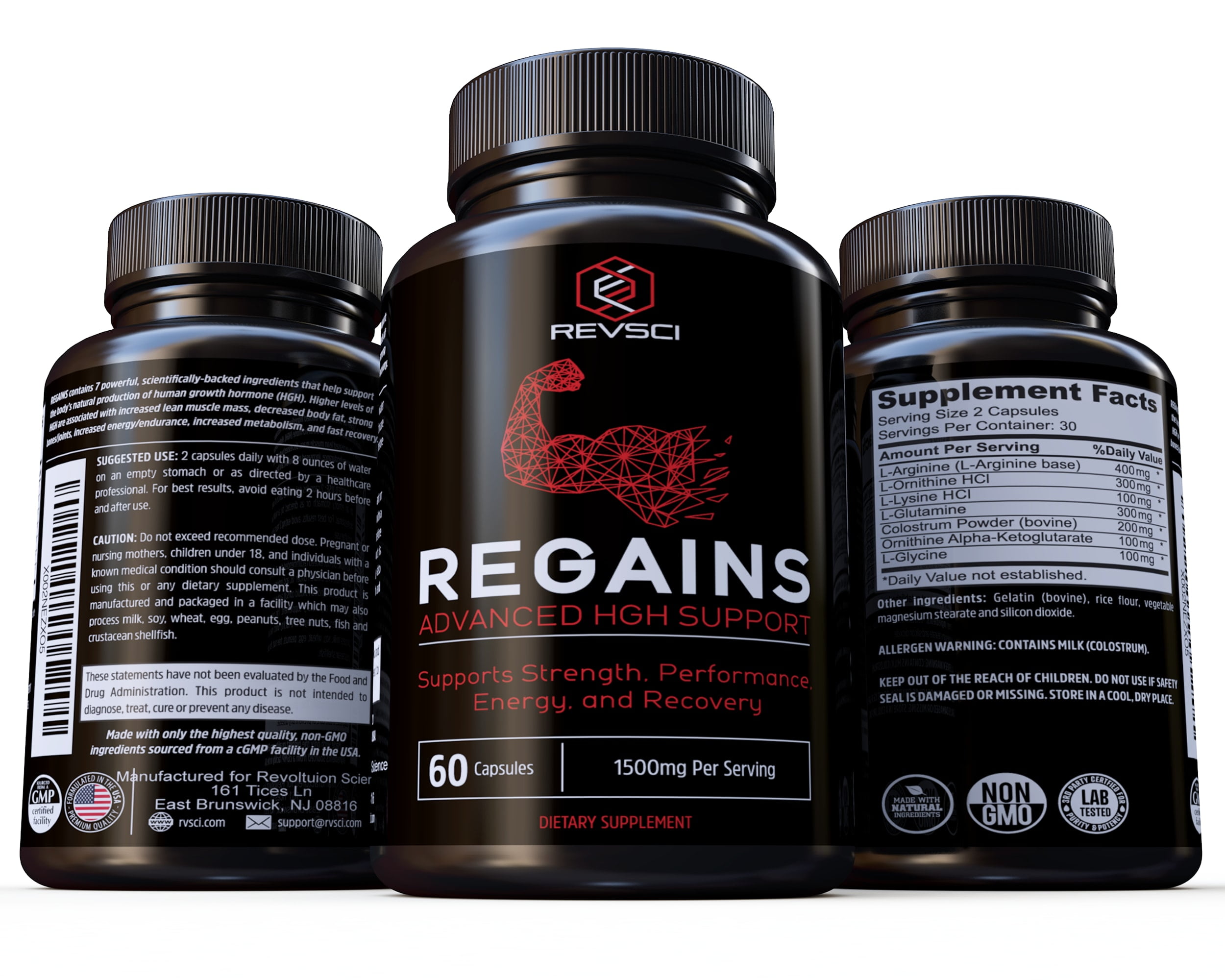 Revsci Regains Hgh Booster Pills Supplement For Men And Women Muscle Building 60 Capsules