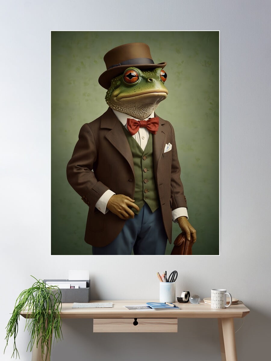 Regal Amphibian: A Victorian-Style Toad In Classic Fashion Poster Wall ...