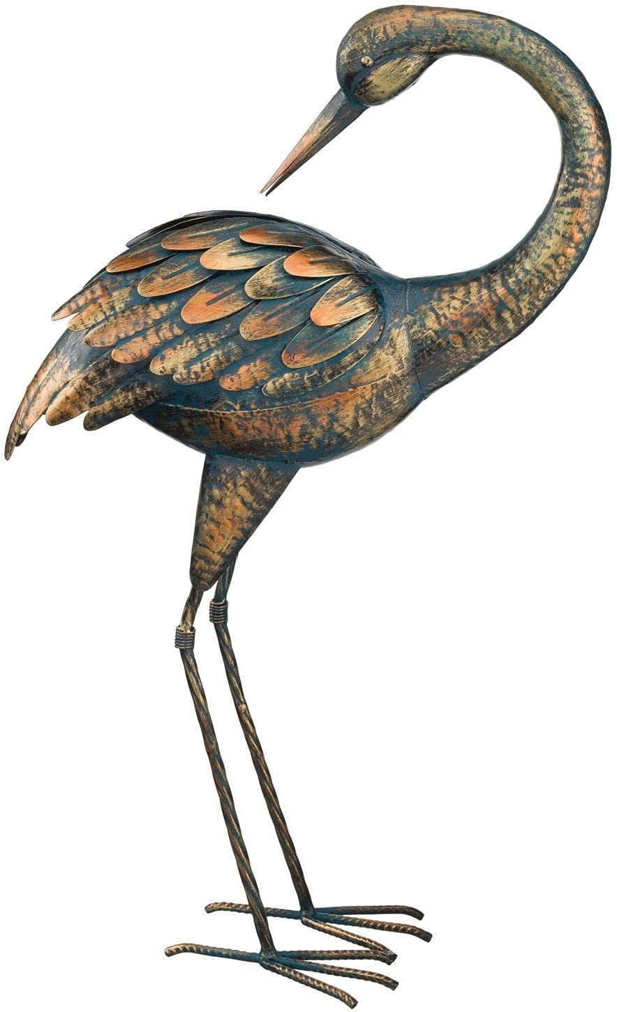 Regal Art & Gift Preening Crane Statue - Copper Patina - 21.5 ...