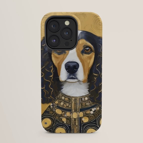Regal Beagle Portrait Gold and Black Tough Case for Apple iPhone Series ...