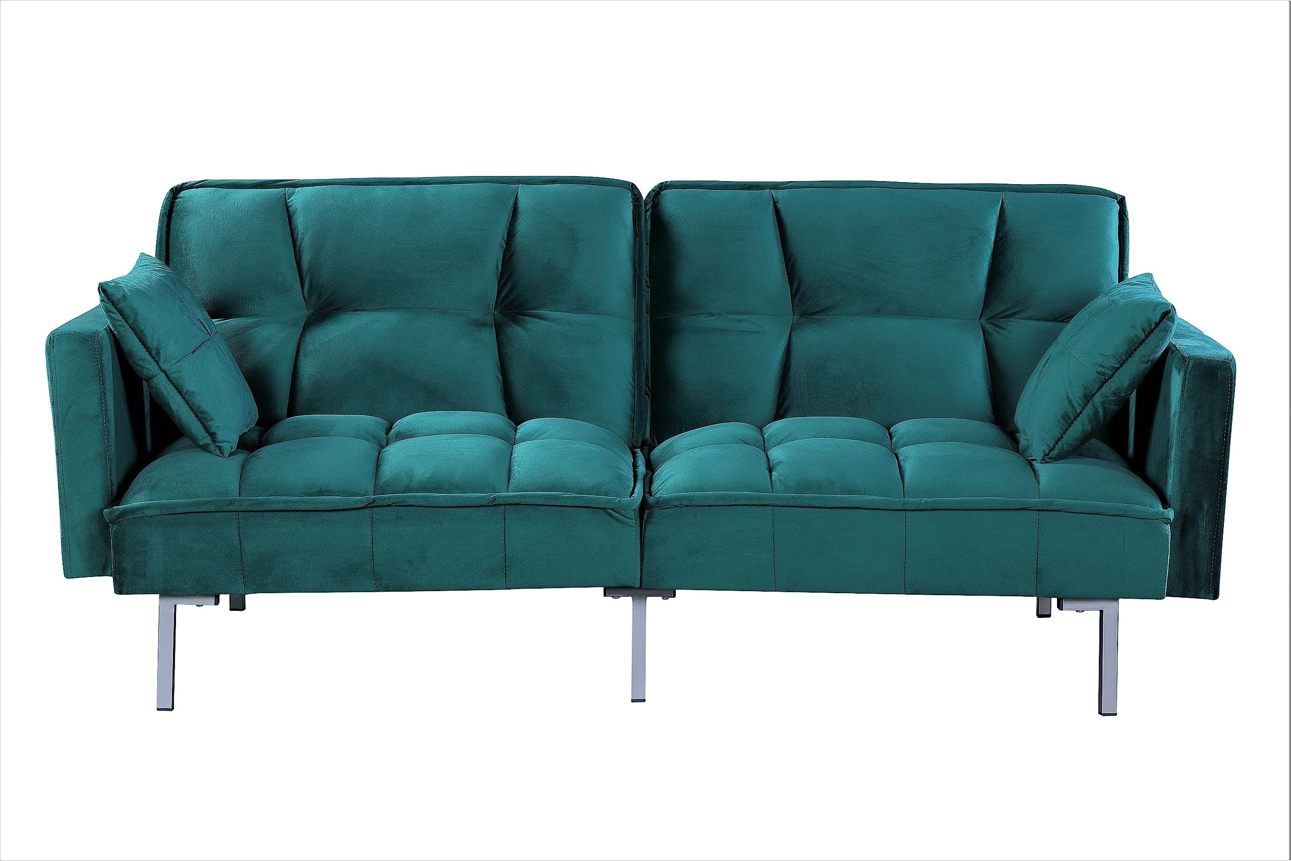 Regal Convertible Sleeper Sofa Bed, Velvet Pull Out Couch with Mid ...