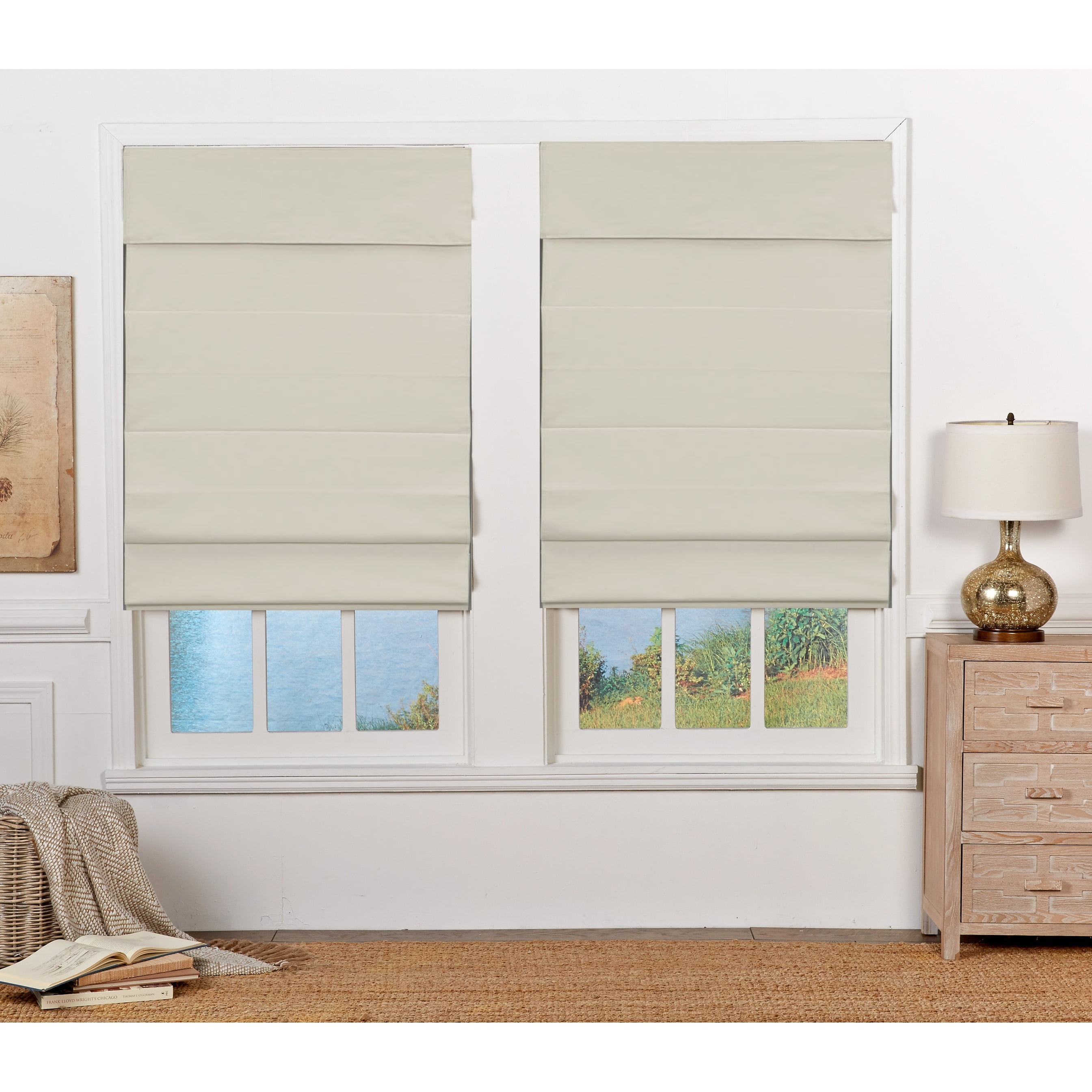 Regal Estate 72-inch Ivory Insulating Cordless Roman Shade 40 - 49 ...