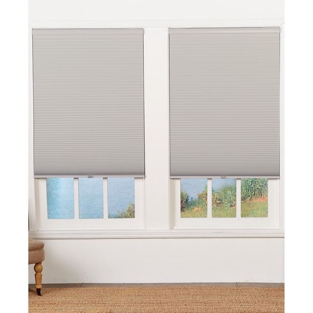 Regal Estate Grey/White 72-inch Long Cordless Blackout Cellular Shade ...