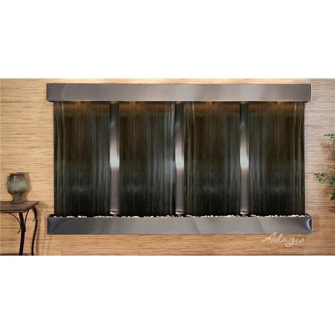 Regal Falls Square Stainless Steel Silver Mirror Wall Fountain ...