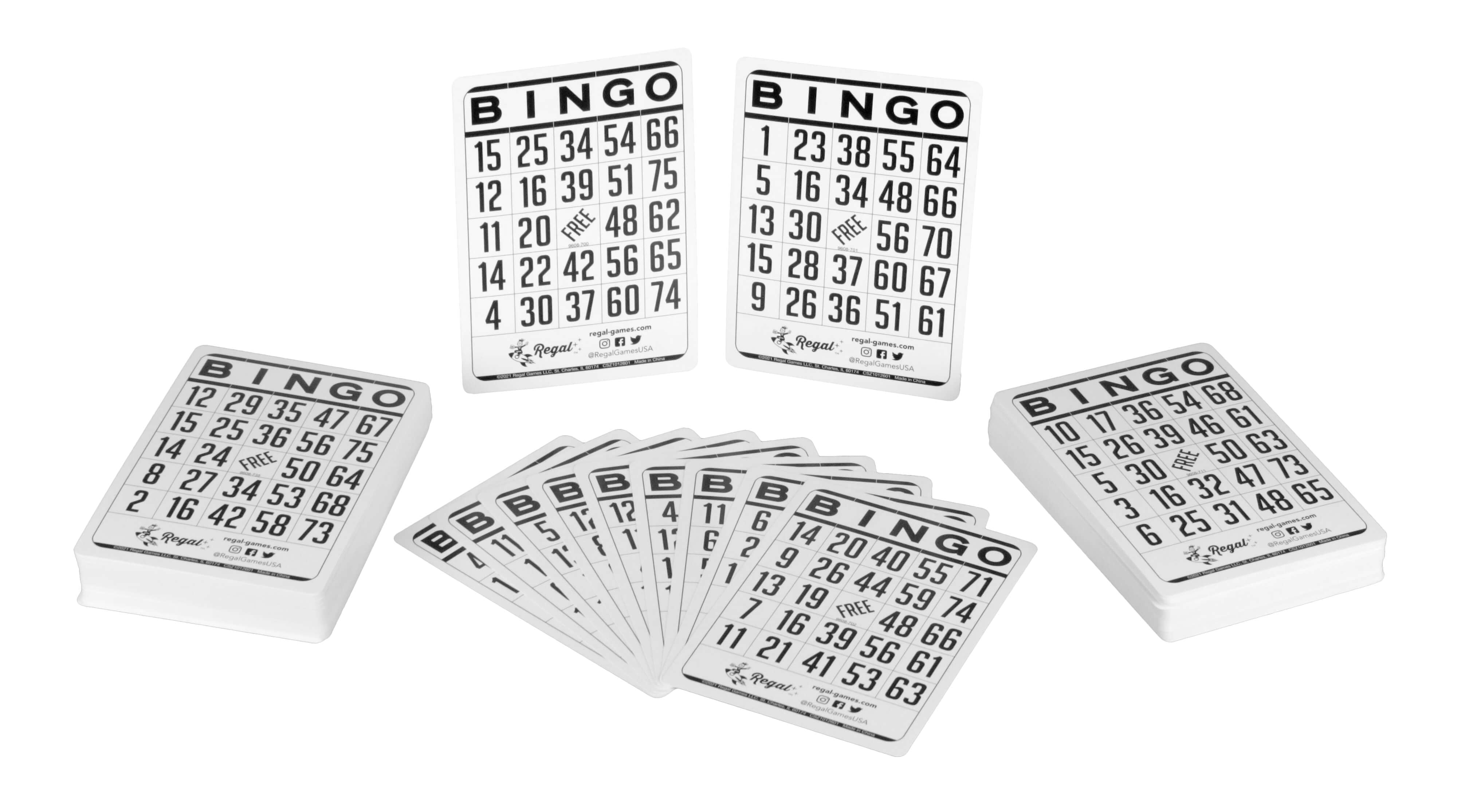 Regal Games Classic Bingo Cards, 200 Pcs, 6.215" x 4.17" for Fun Family ...