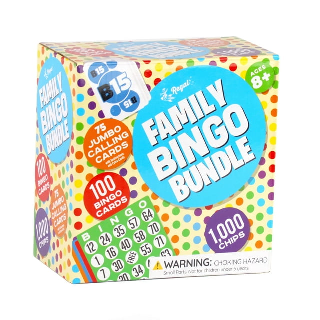 Regal Games Complete Family Bingo Set with Large, Jumbo Cards & 1000 ...