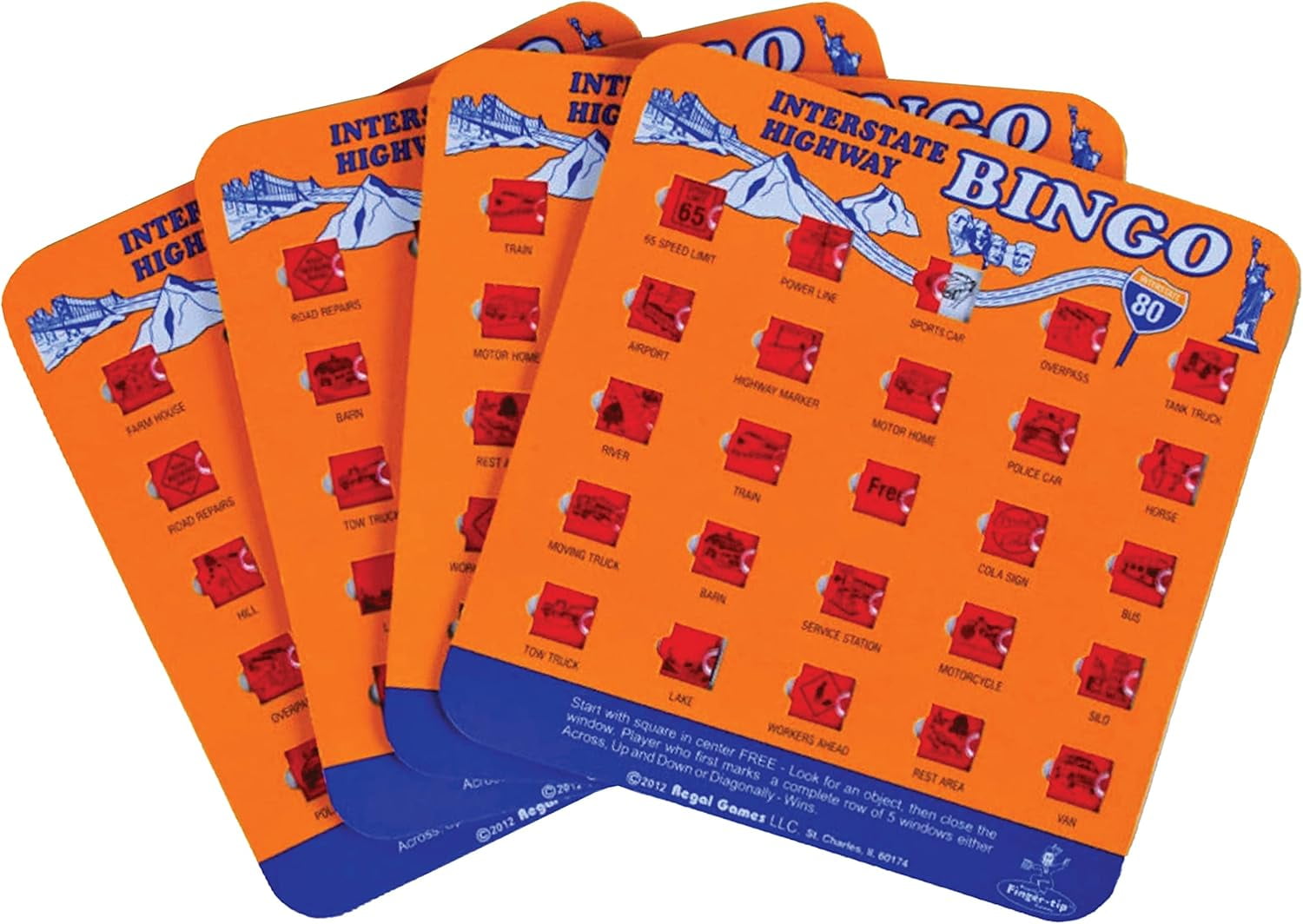 Regal Games Finger-Tip Shutter Bingo Cards with Sliding Windows ...