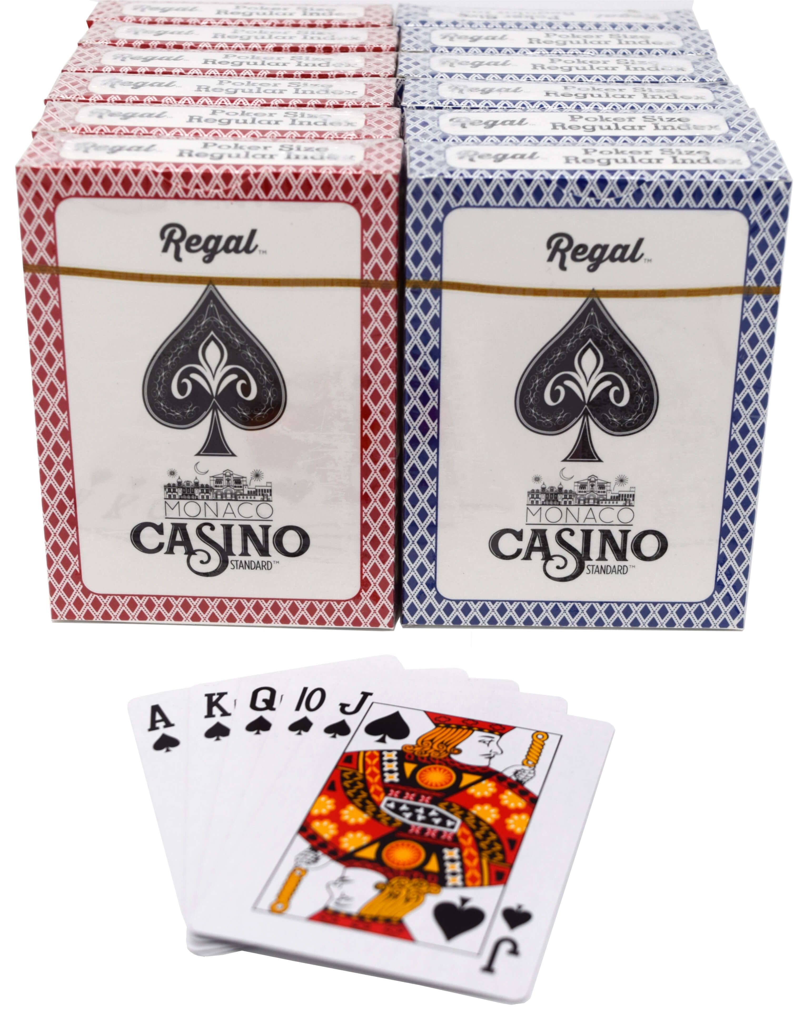 Regal Games Monaco Casino Poker Set, 24 Pack Standard Playing Cards (12 ...