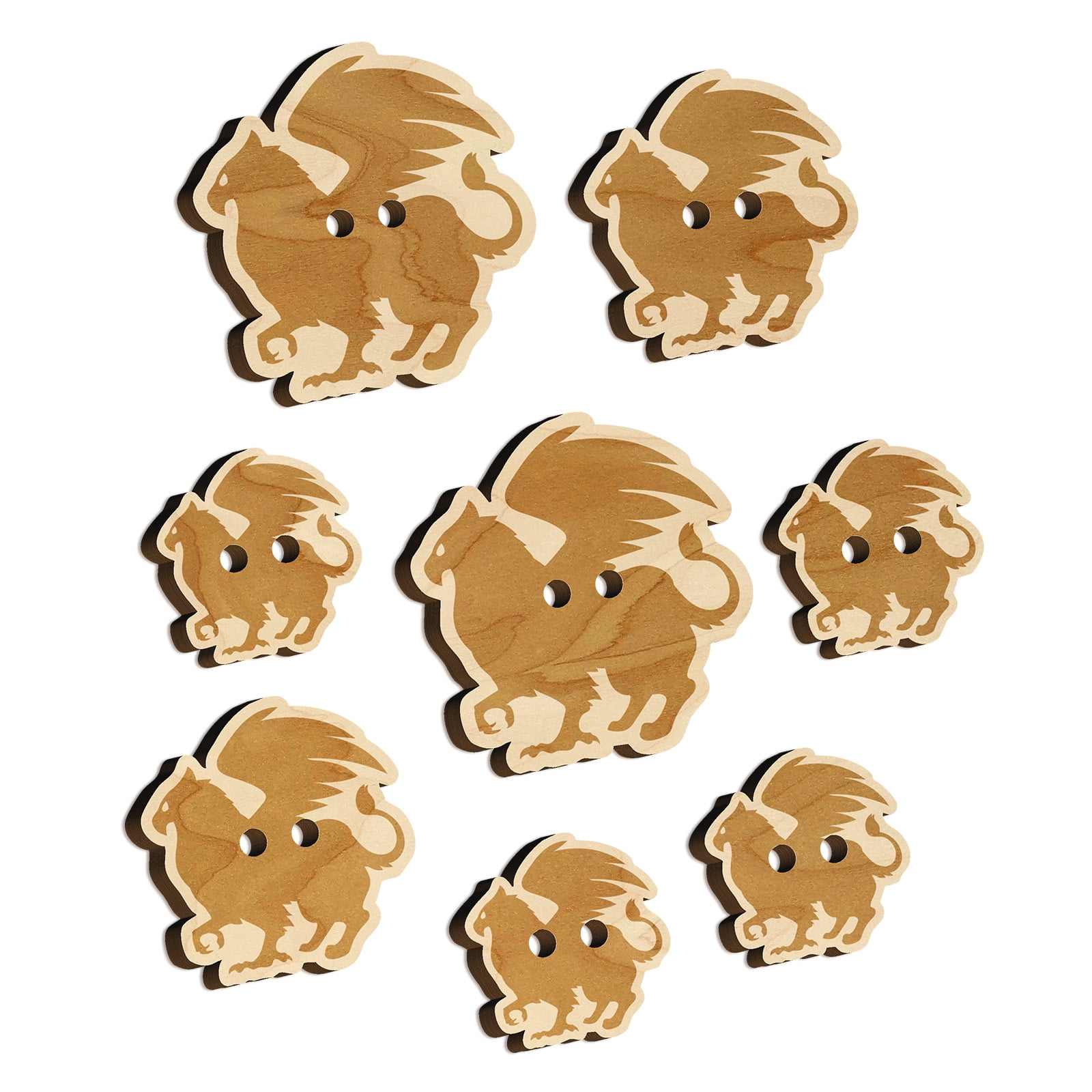 Regal Griffin Fantasy Silhouette Wood Buttons for Crochet Knitting ...
