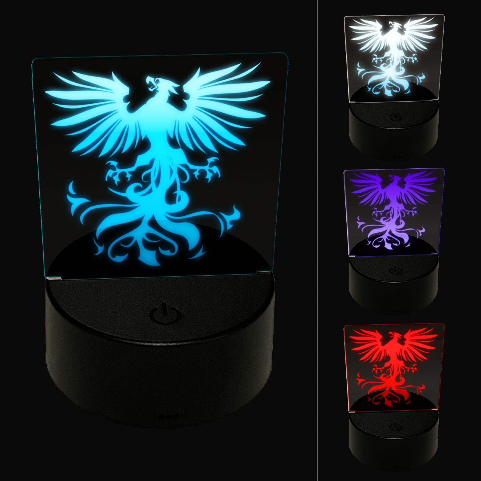 Regal Heraldic Phoenix LED Night Light Sign 3D Illusion Desk Nightstand ...