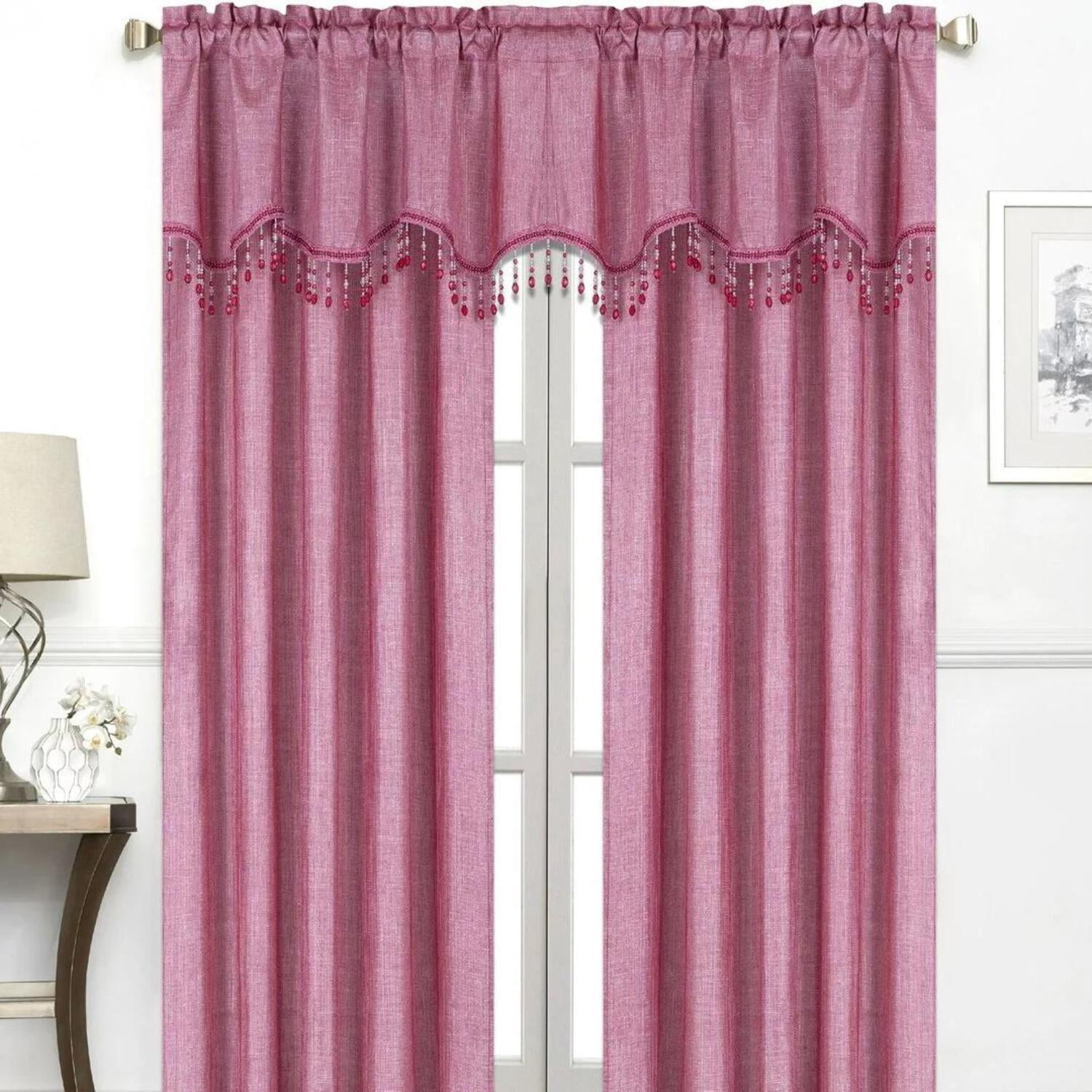 Regal Home Collections Gina Metallic Jacquard Rod Pocket 2 Curtain ...
