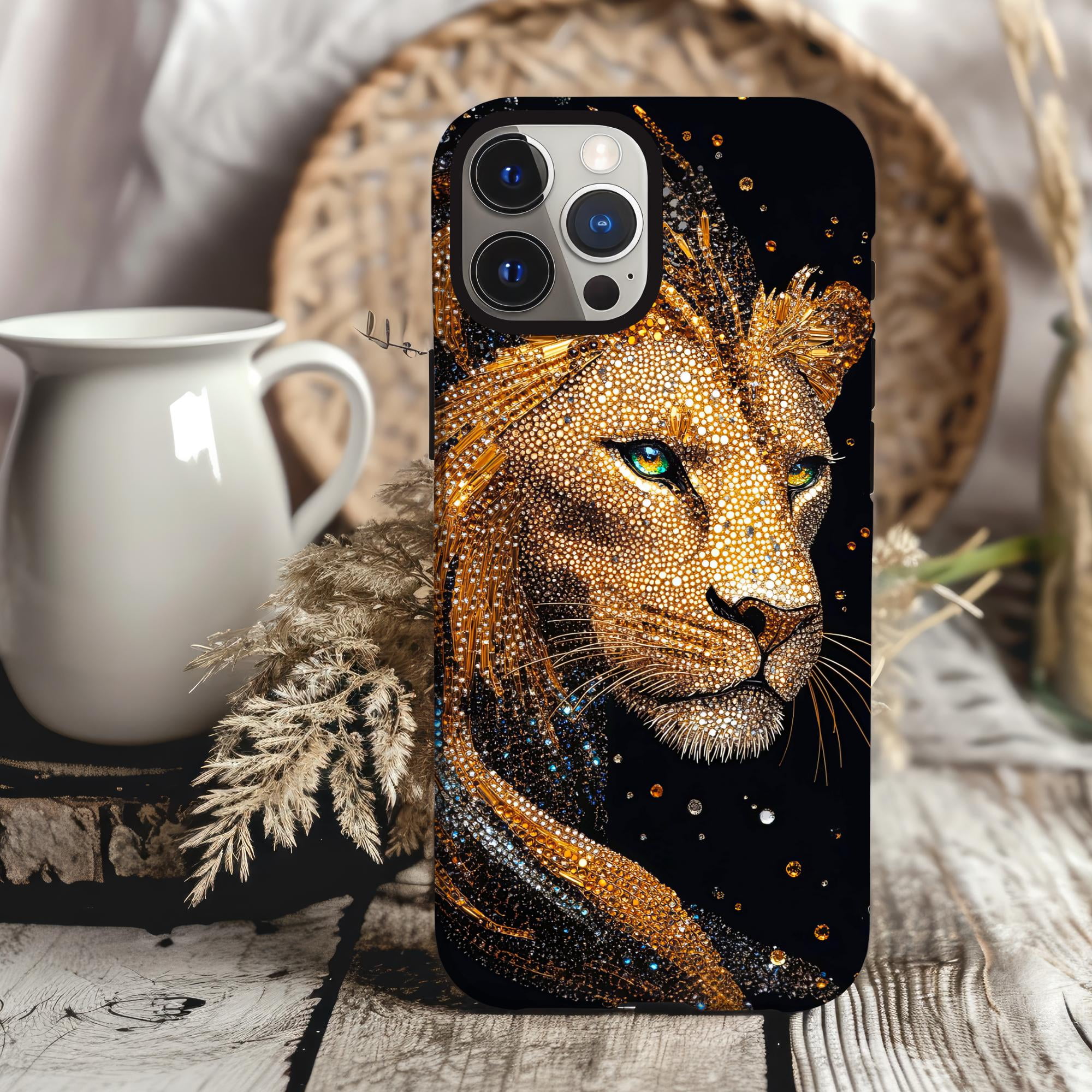 Regal Lion Art Case With Luxe Bejeweled Pattern for iPhone 17 through ...