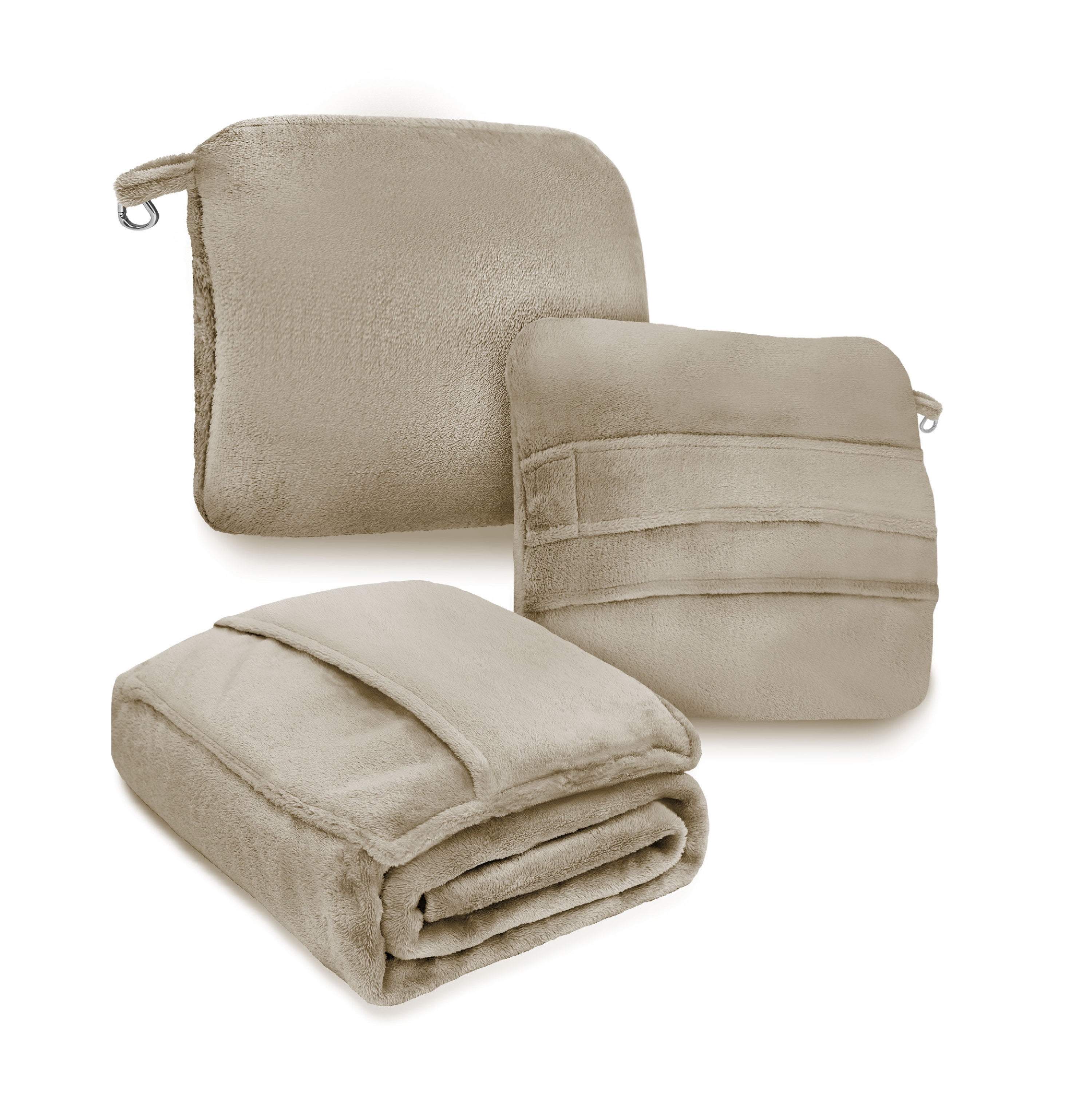 Regal Living 4 in 1 Cozy and Practical Travel Throw, Tan, 45 x 60 ...