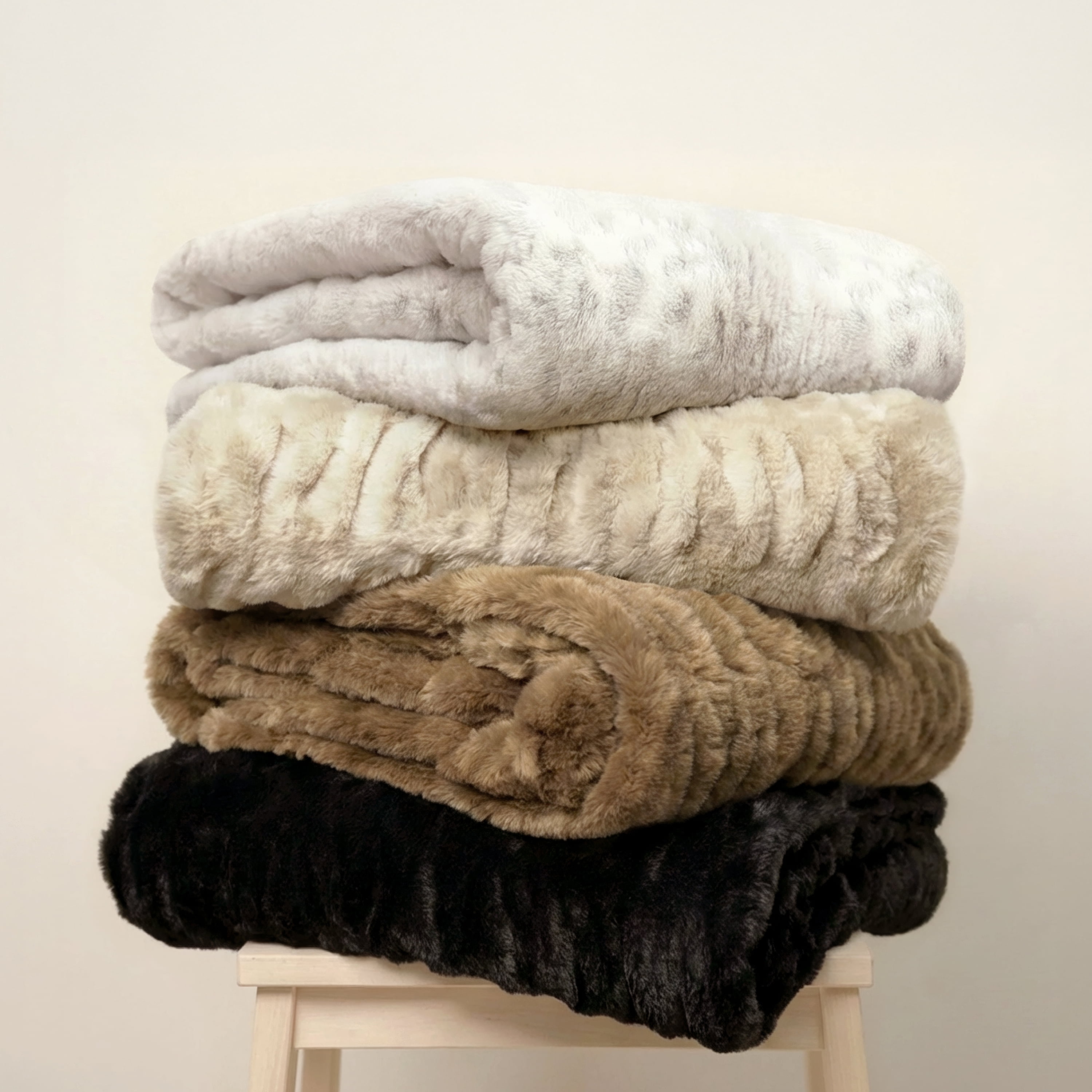Regal Living Soft Plush Faux Fur Fuzzy Throw, Black, 50" x 60 ...