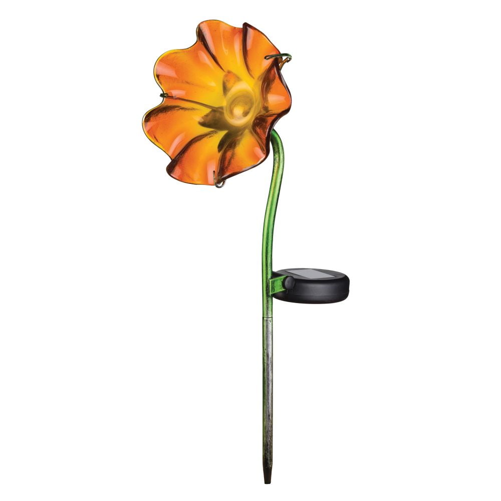 Regal Mini Solar Poppy Stake - Orange - Walmart.com
