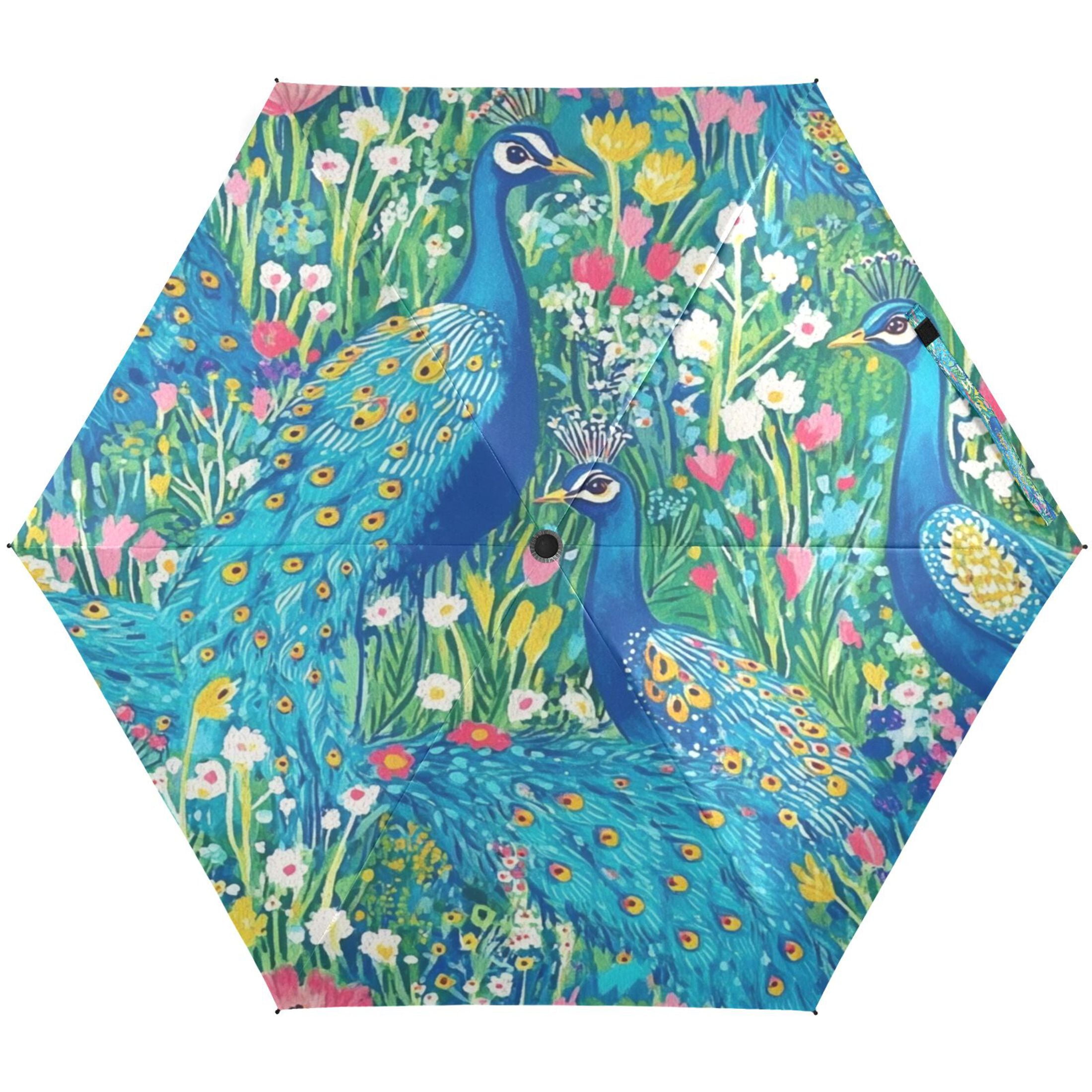 Regal Peacocks Umbrellas for Sun Auto Open Close UV50+ Waterproof 5 ...