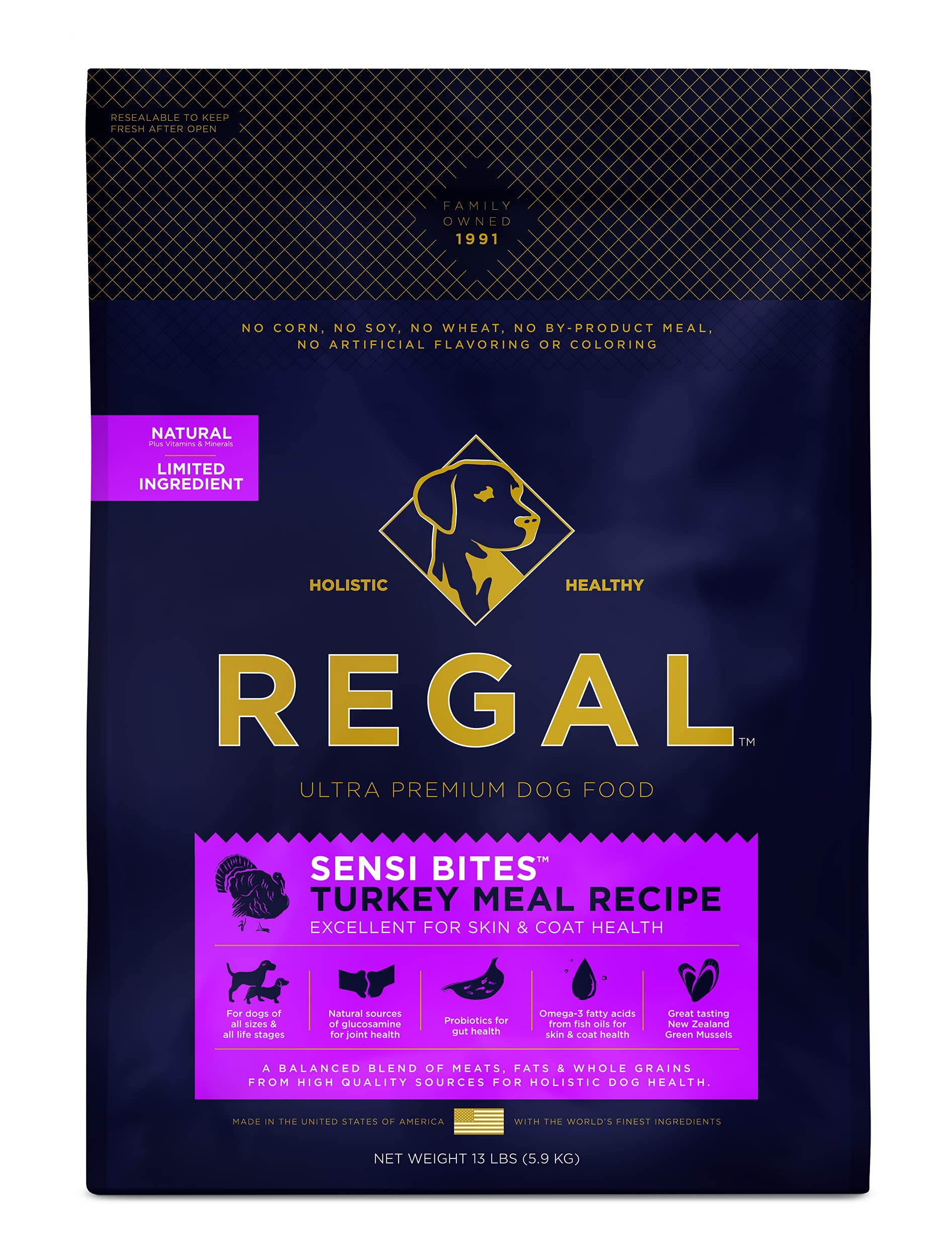 Regal Pet Foods Adult Sensi Bites Turkey Meal Recipe - All Natural ...