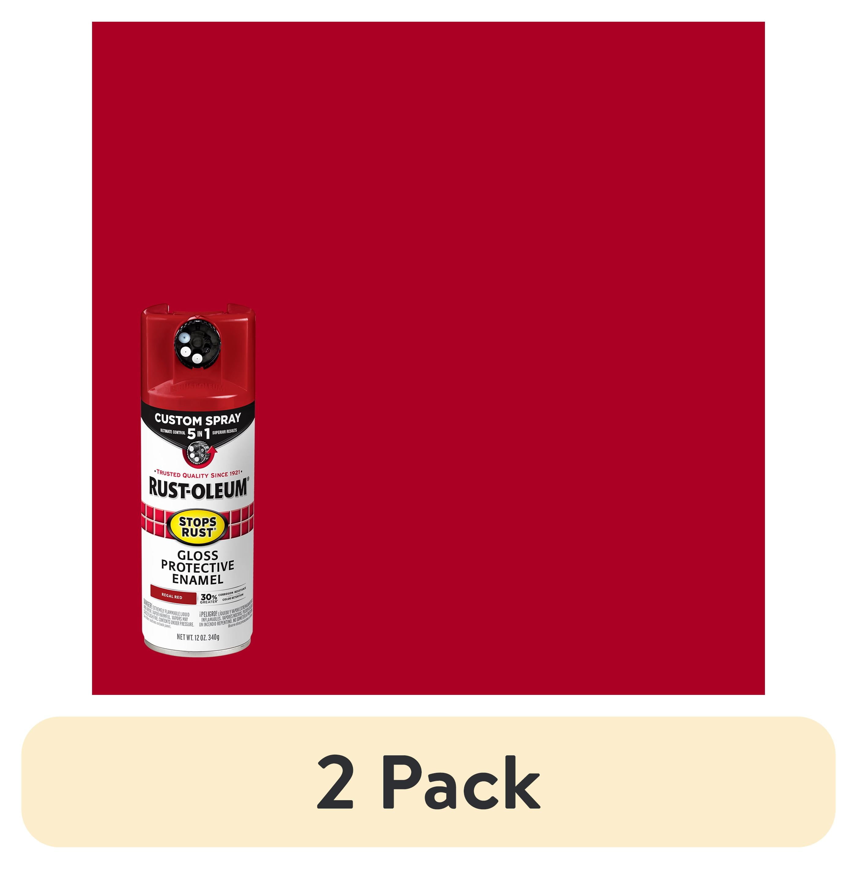 (2 pack) Regal Red, Rust-Oleum Stops Rust Custom Sprays 5 in 1 Gloss ...