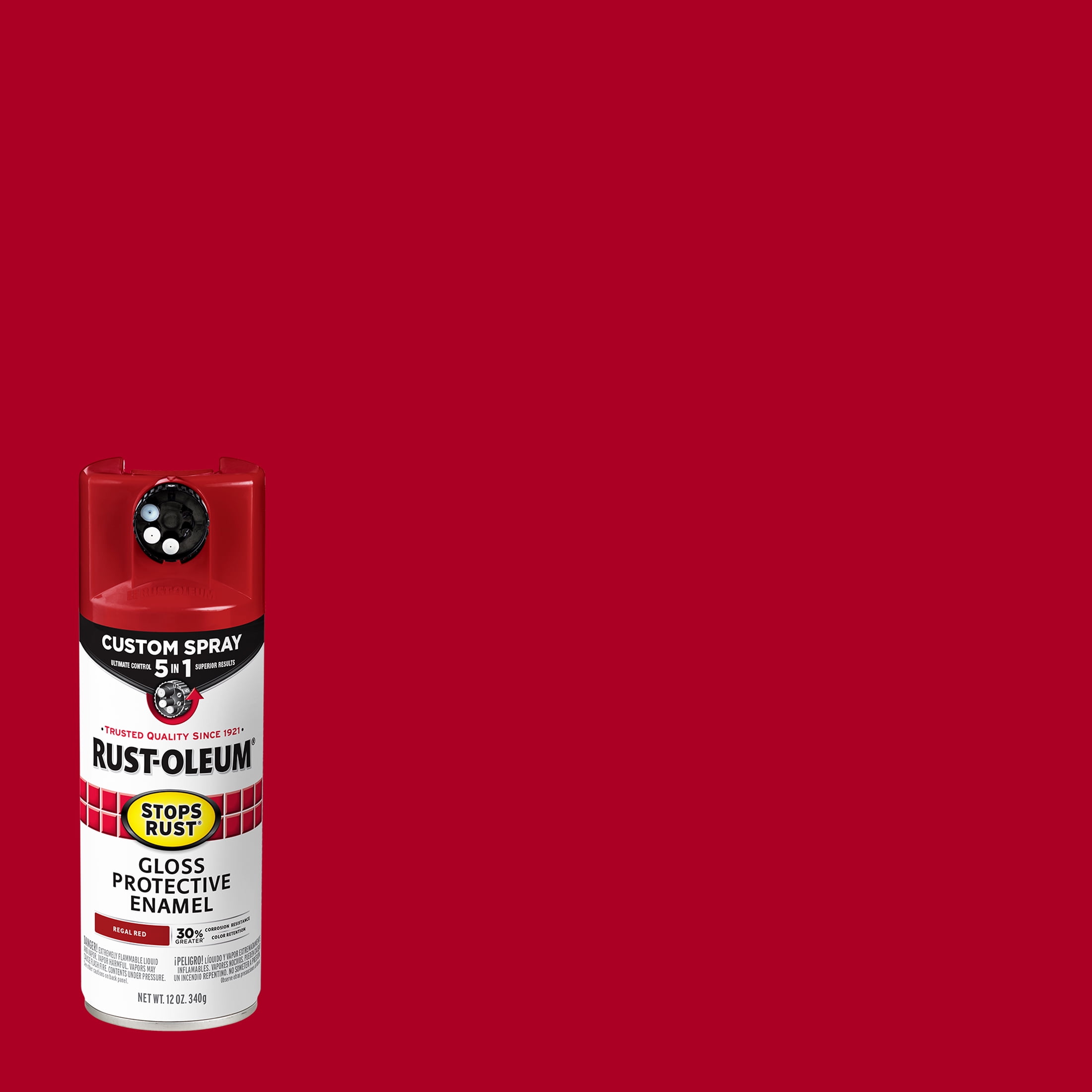 Regal Red, Rust-Oleum Stops Rust Custom Sprays 5 in 1 Gloss Spray Paint ...