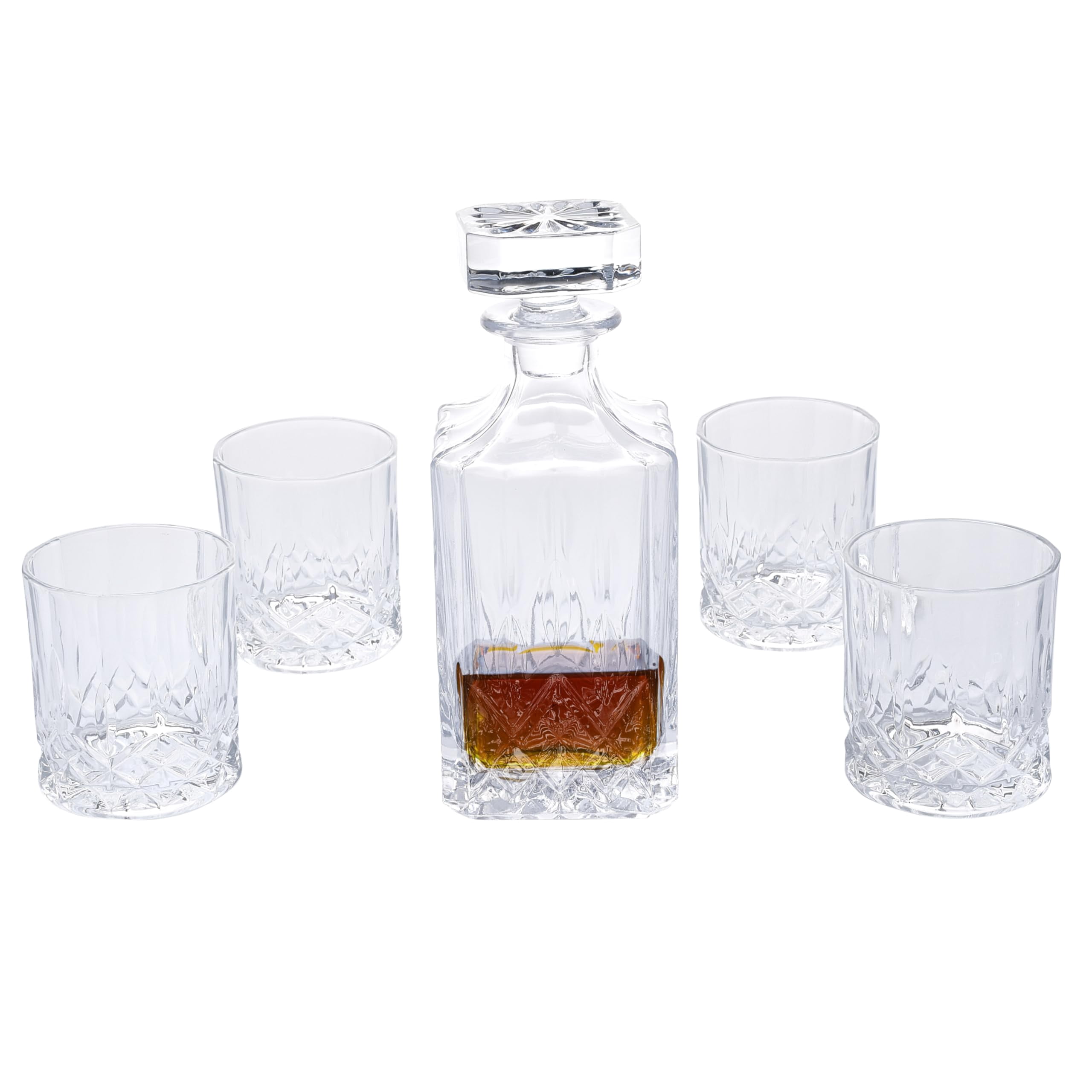 Regal Trunk Whiskey Decanter Set 25oz – Elegant Crystal Barware with 4 ...