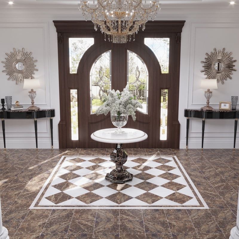 Regalia 12x12 Bruno Brown Porcelain Veining Wall and Floor Tile (13.56 ...