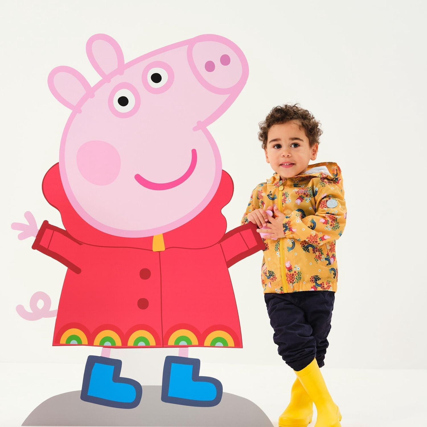 Regatta Boys/Girls Muddy Puddle Peppa Pig Floral Hooded Waterproof ...