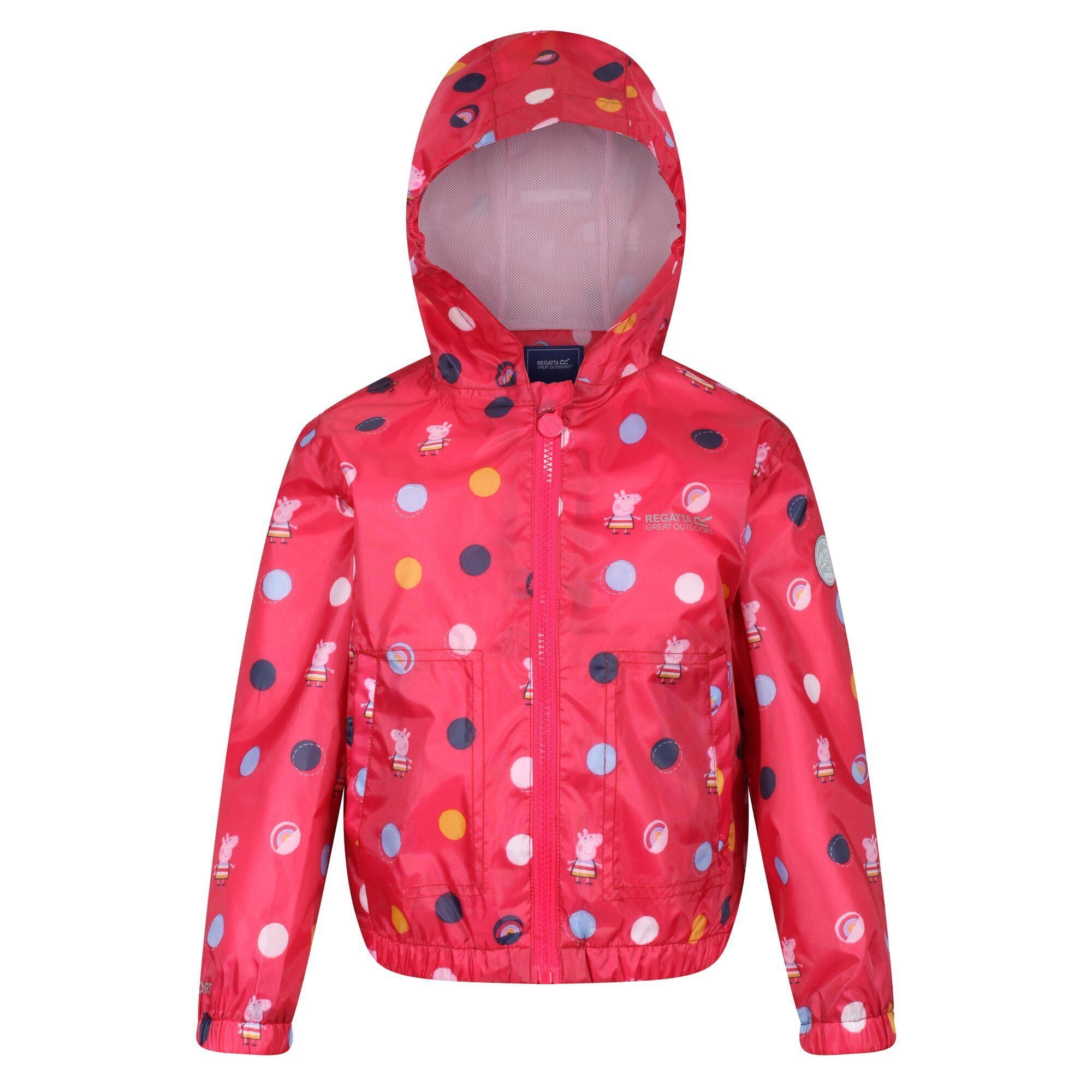 Regatta Boys/Girls Peppa Pig Polka Dot Hooded Waterproof Jacket ...