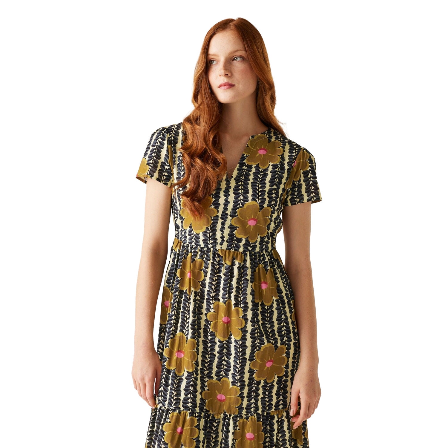Regatta Womens Orla Kiely Lotus Tiered Midi Dress - Walmart.com