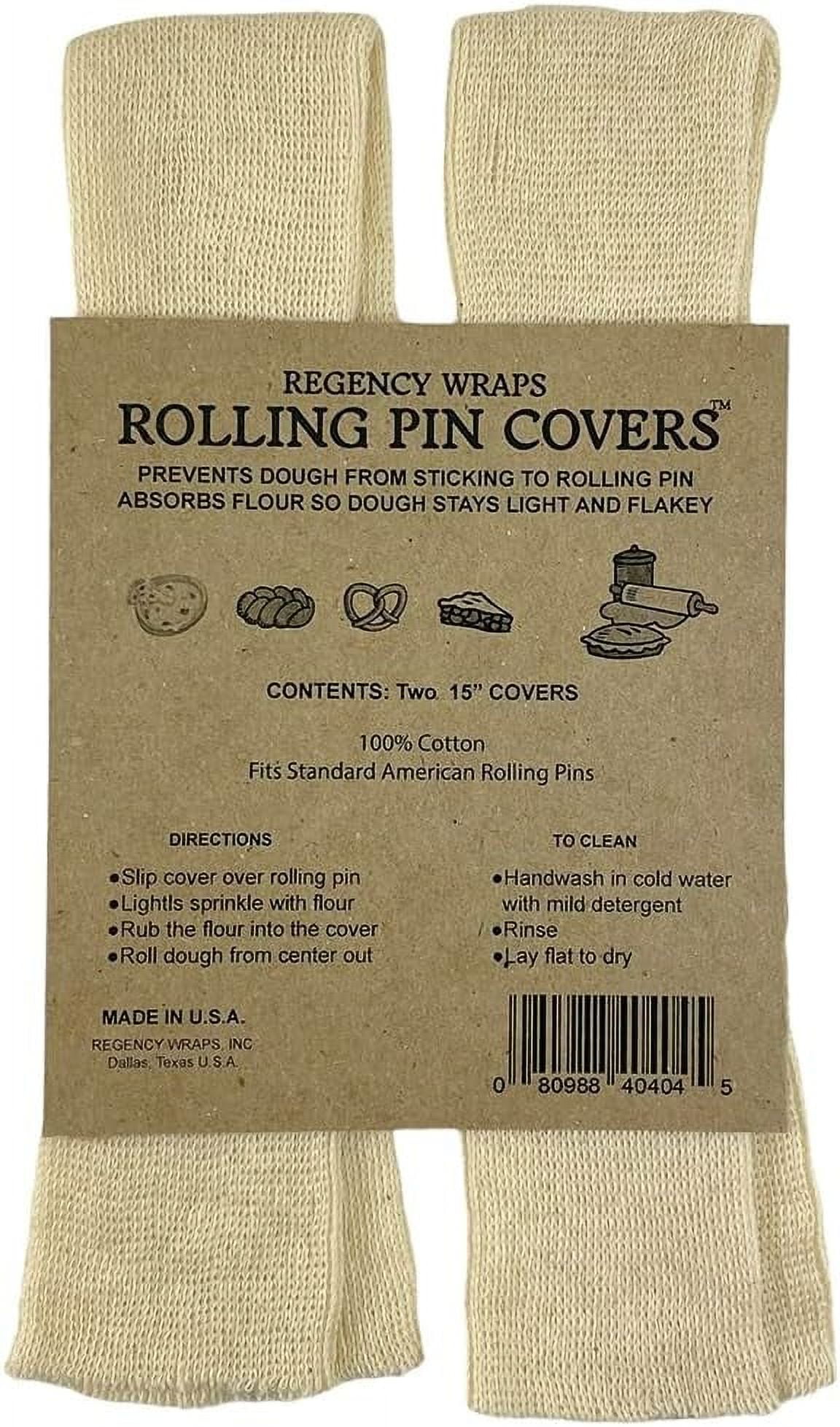 Regency 15" Large Kitchen Rolling Pin Covers with Plastic Handle (2 ...