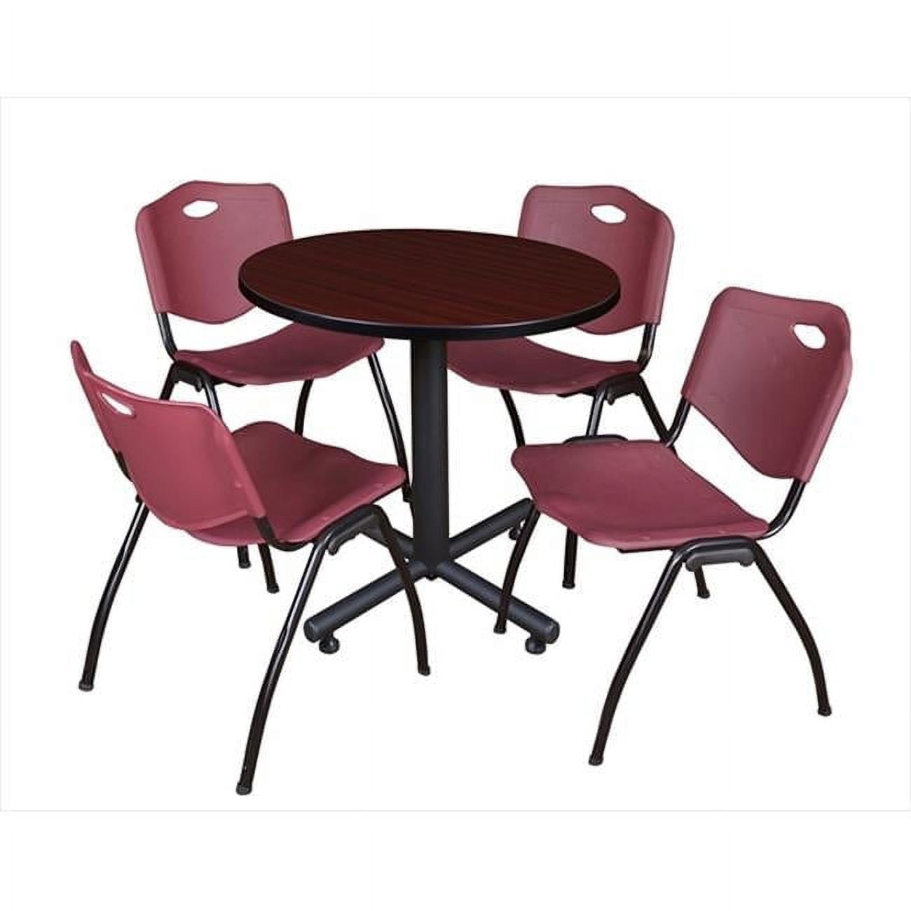 Regency 30 In. Round Laminate Table - Mahogany & Kobe Base With 4 M ...