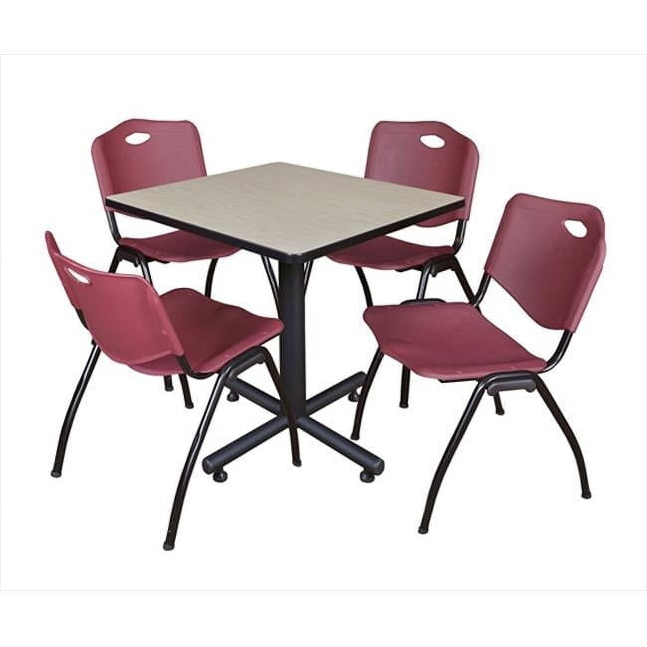 Regency 30 In. Square Laminate Table - Maple & Kobe Base With 4 M ...