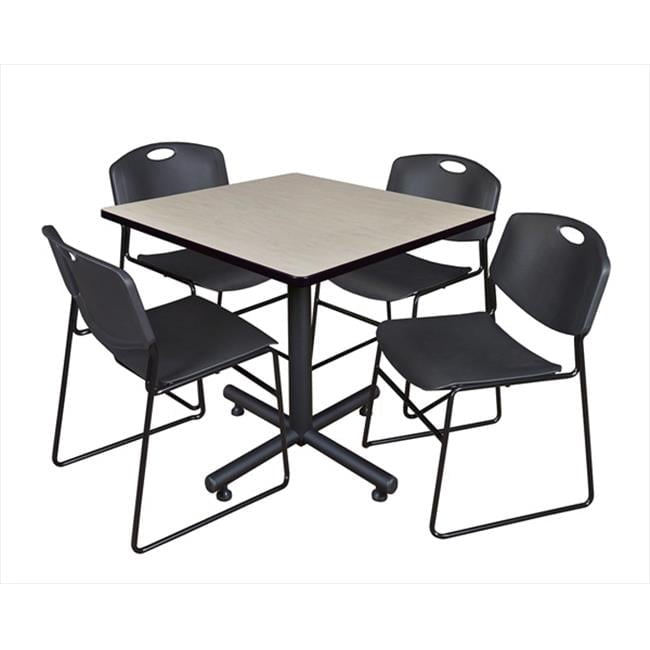 Regency 36 In. Square Laminate Table- Maple & Kobe Base With 4 Zeng ...